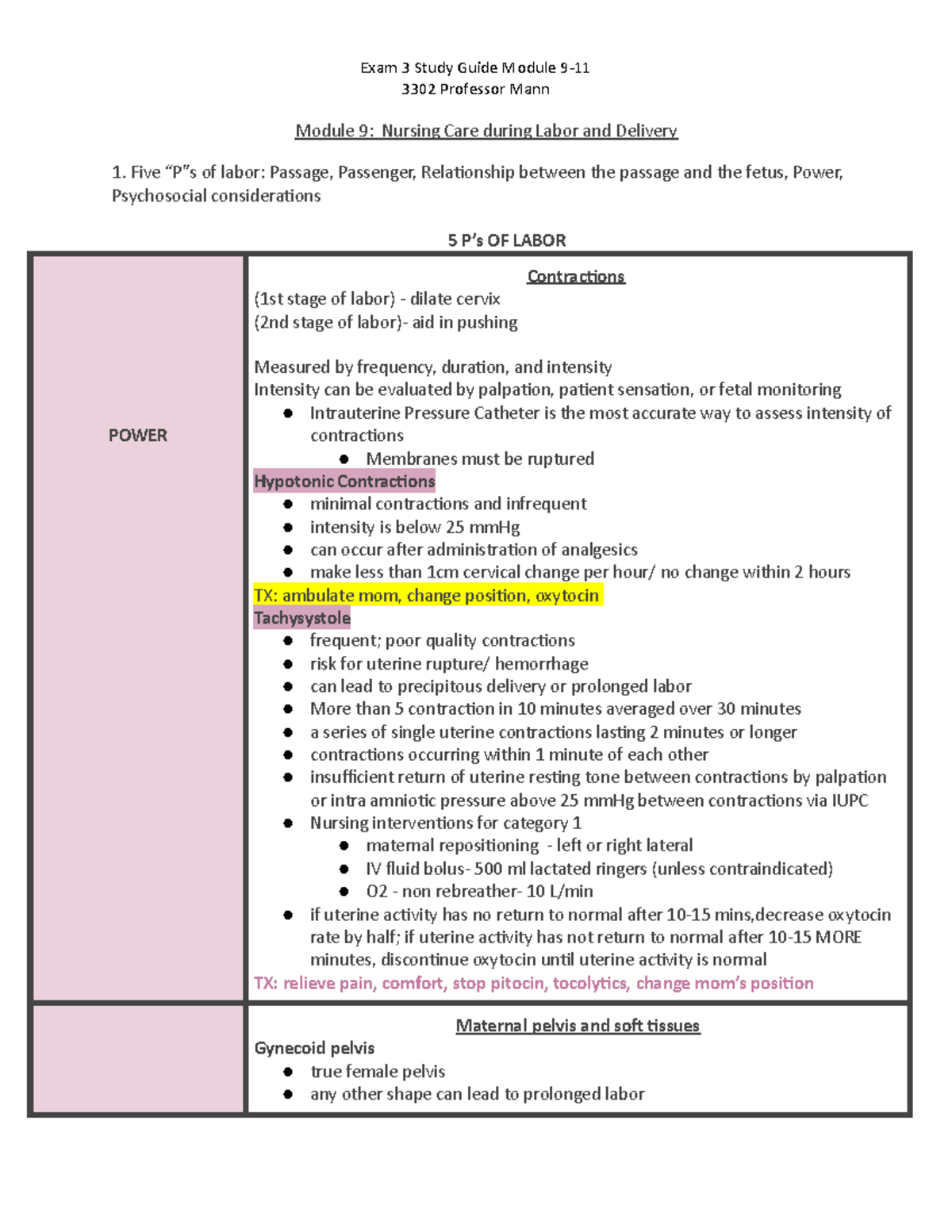 3022 exam 3 study guide modules 9-11 - 3302 Professor Mann Module 9 ...