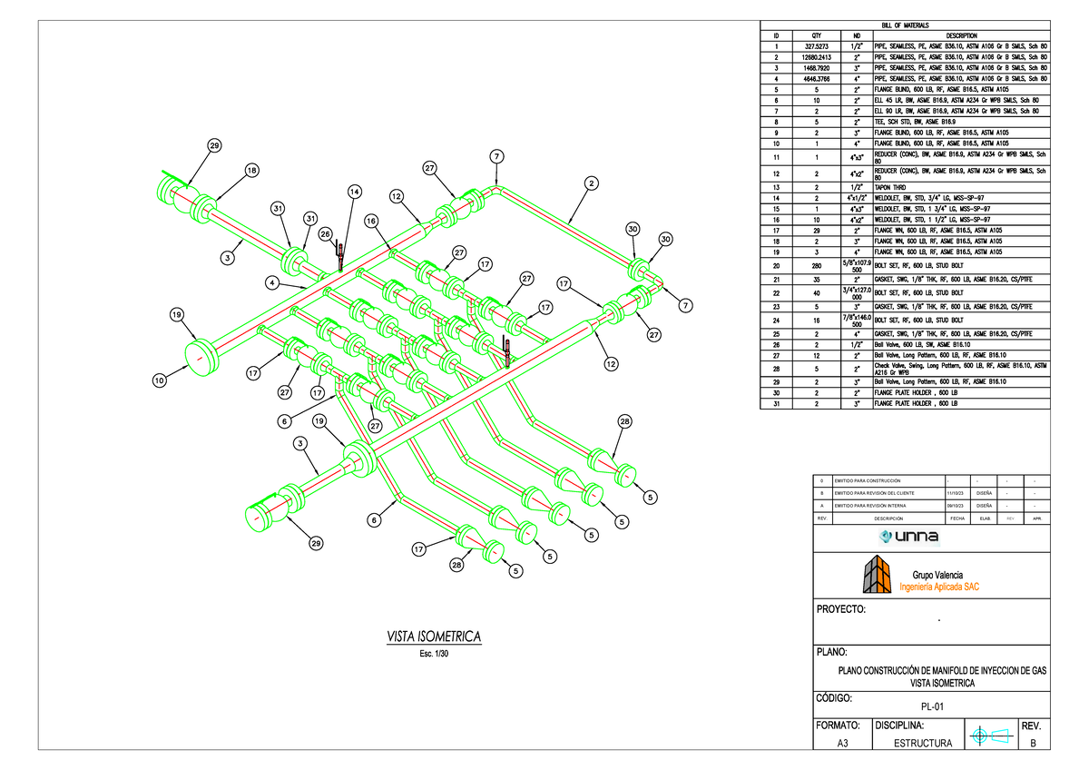 Isometrico-Layout 3 - REV. DESCRIPCIÓNDESCRIPCIÓN FECHAFECHA ELAB. REV ...