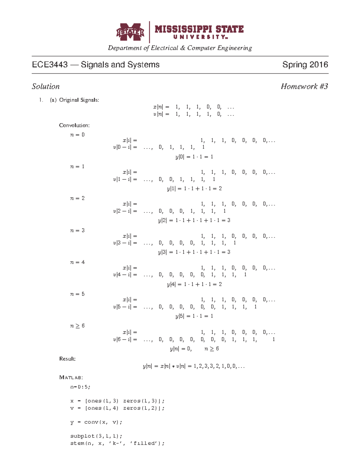 Homework 3 solutions - Signals and Systems - Department of Electrical ...