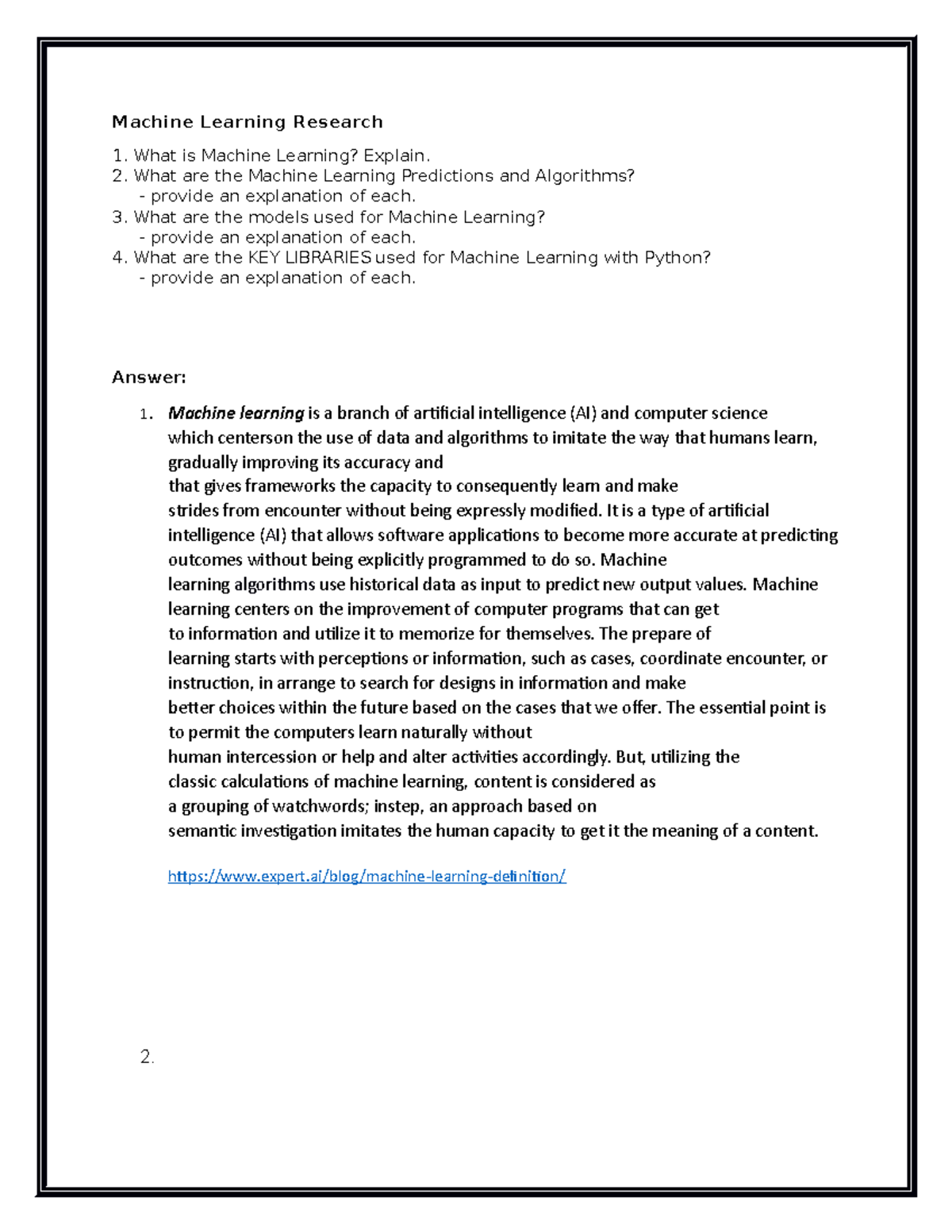 Machine Learning Research - Machine Learning Research What is Machine ...