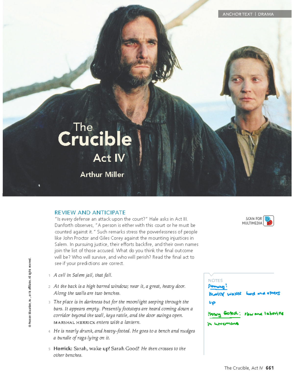 The Crucible Annotations - © Pearson Education, Inc., or its affiliates ...