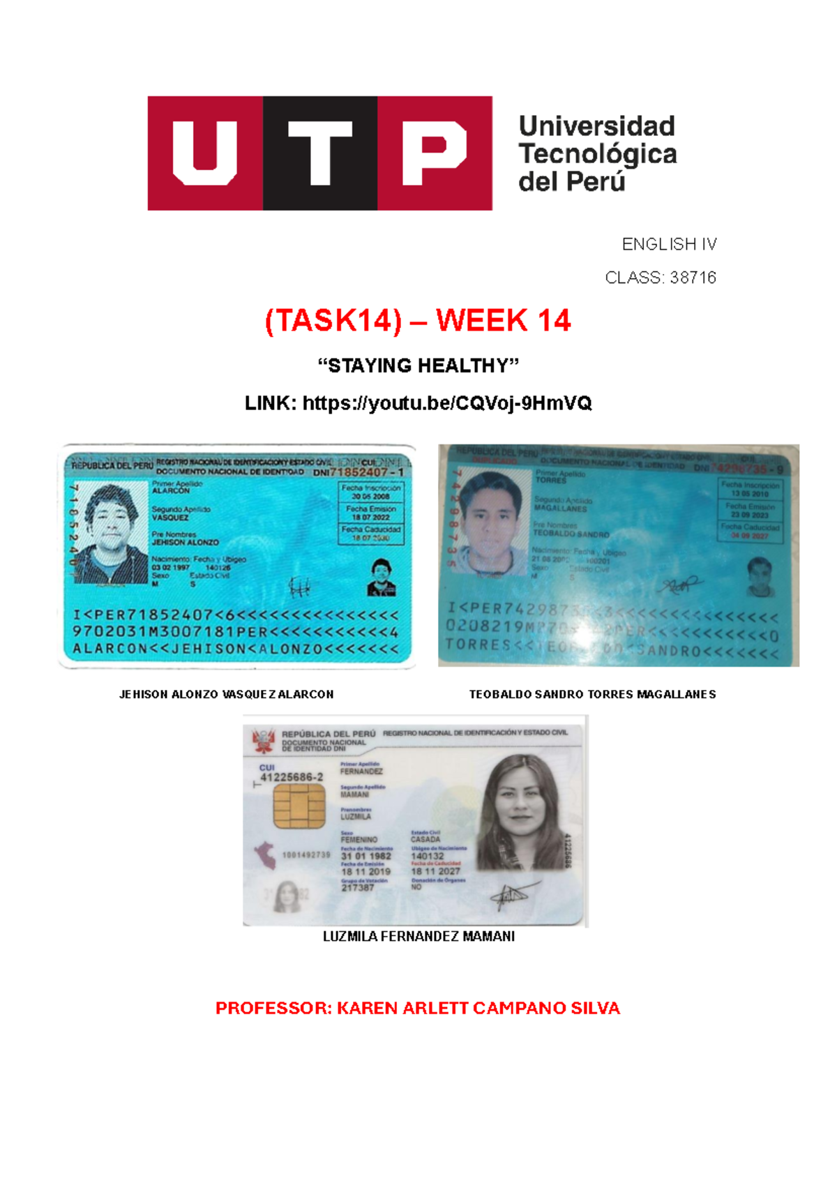 (TASK14-14) - Predictions Jehison Alarcon Teobaldo Torres Luzmila Fernandez - ENGLISH IV CLASS ...