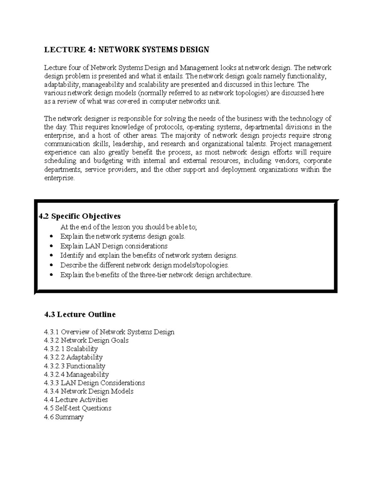 NSDM Lecture 4 - Networking Design - LECTURE 4 : NETWORK SYSTEMS DESIGN ...