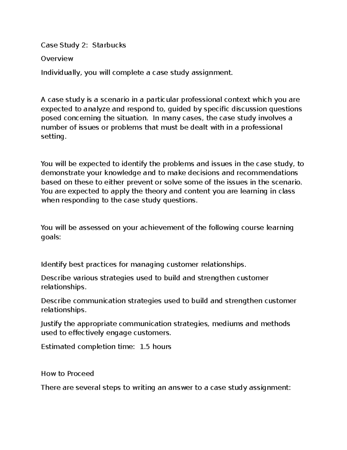 Case Study 2 - sndsanfms - Case Study 2: Starbucks Overview ...