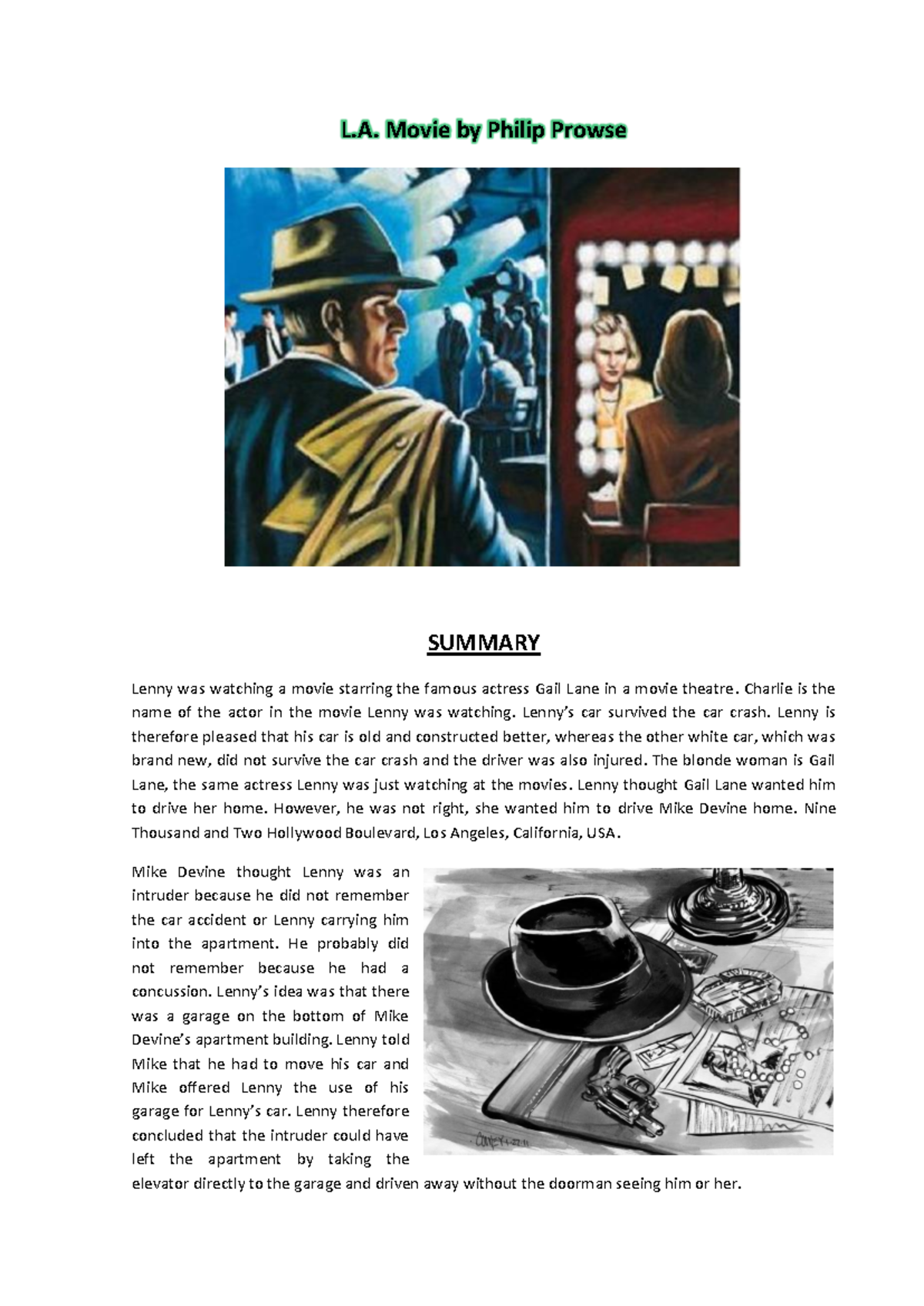 105261522 LA Movie Summary - L. Movie by Philip Prowse SUMMARY Lenny ...