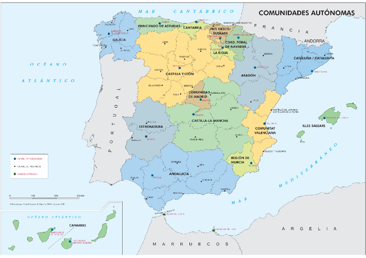 Mapa españa ccaa y prov - Geología y Climatología - Studocu