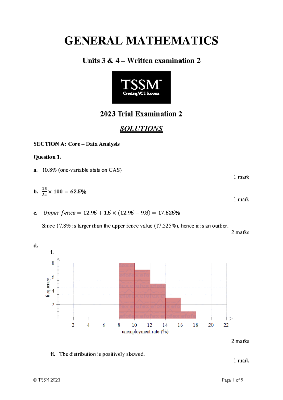General Maths 2023 Units 3&4 Trial Exam 2 Solutions - GENERAL ...