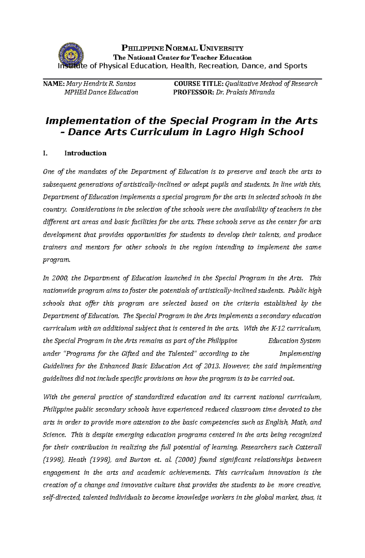 Final Paper-Qualitative Research- Santos M - PHILIPPINE NORMAL ...
