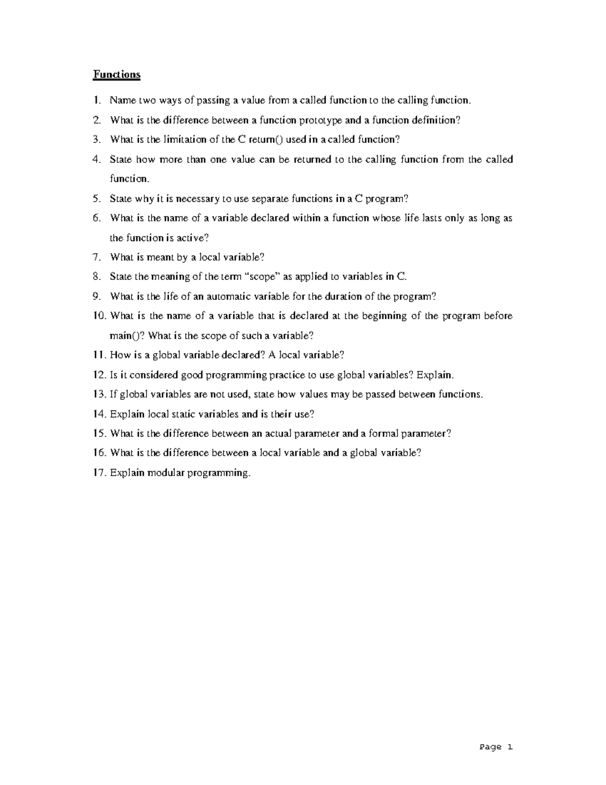 4-functions-questions-page-1-functions-name-two-ways-of-passing-a