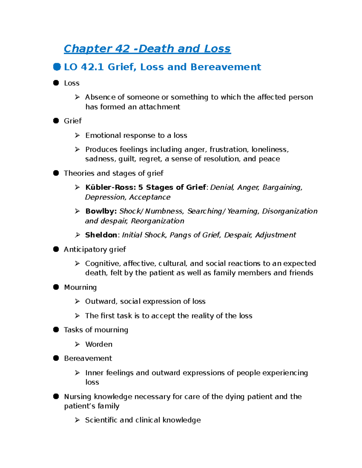 Chapter 42- Death and Loss - Changes in bowel and bladder elimination ...