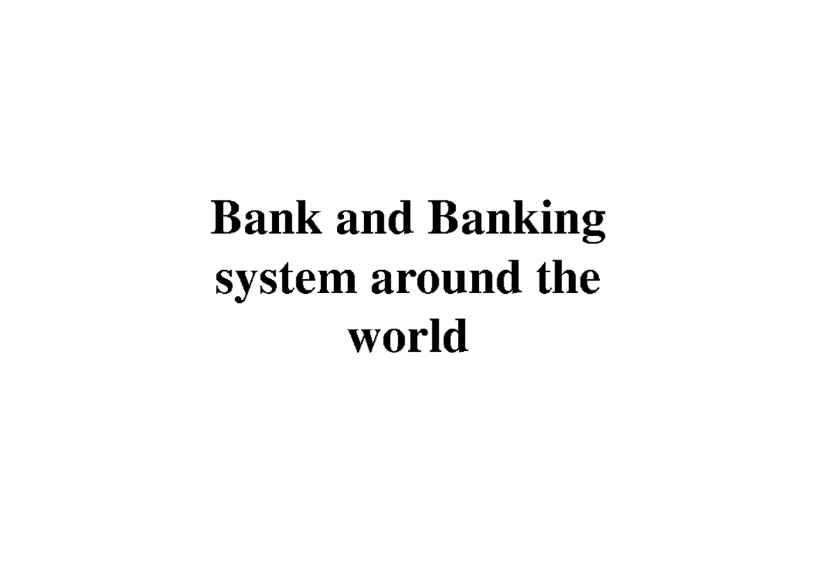 11Banking System around the world - Bank and Banking system around the ...