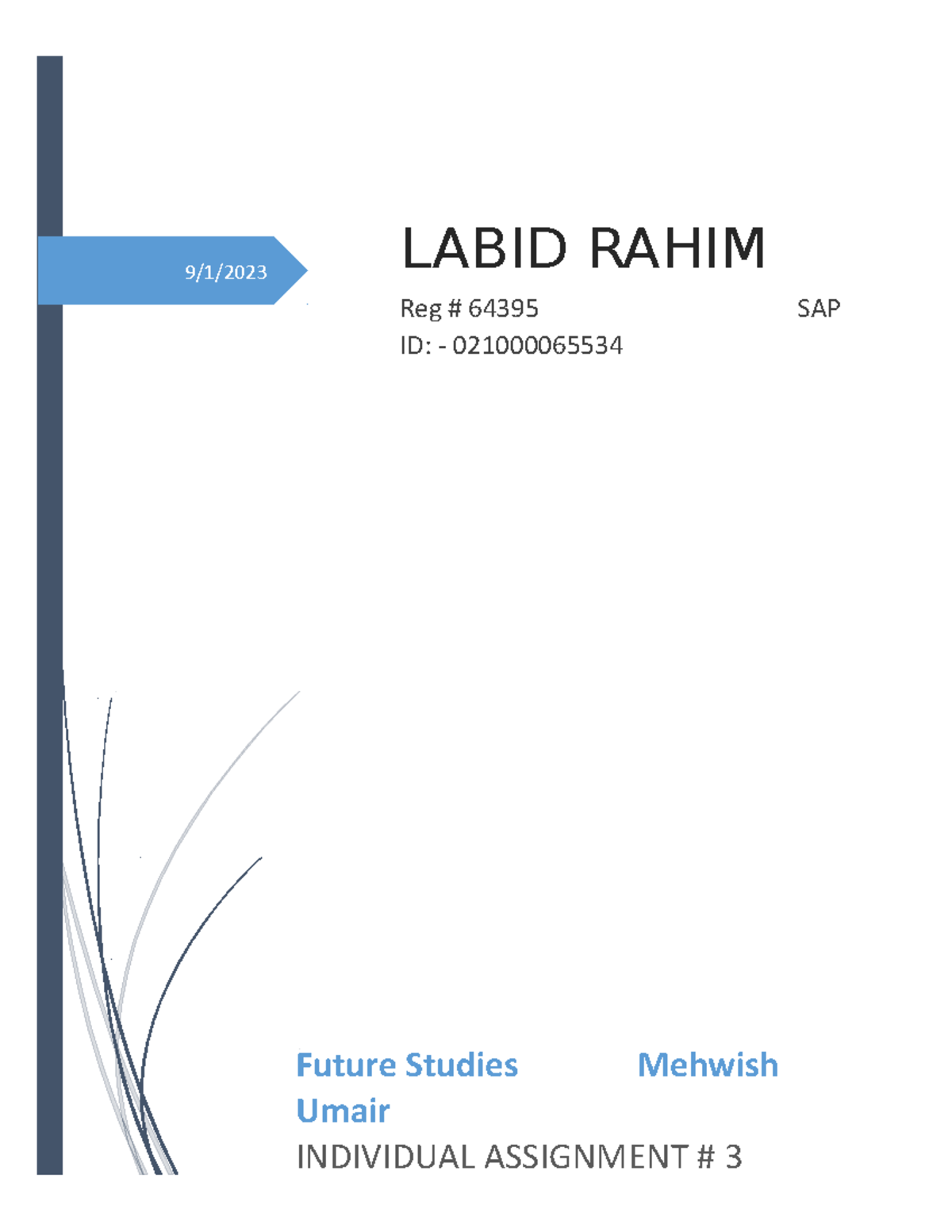 Strategic Planning BY Labid Rahim (64395) - 9/1/2023 LABID RAHIM Reg ...