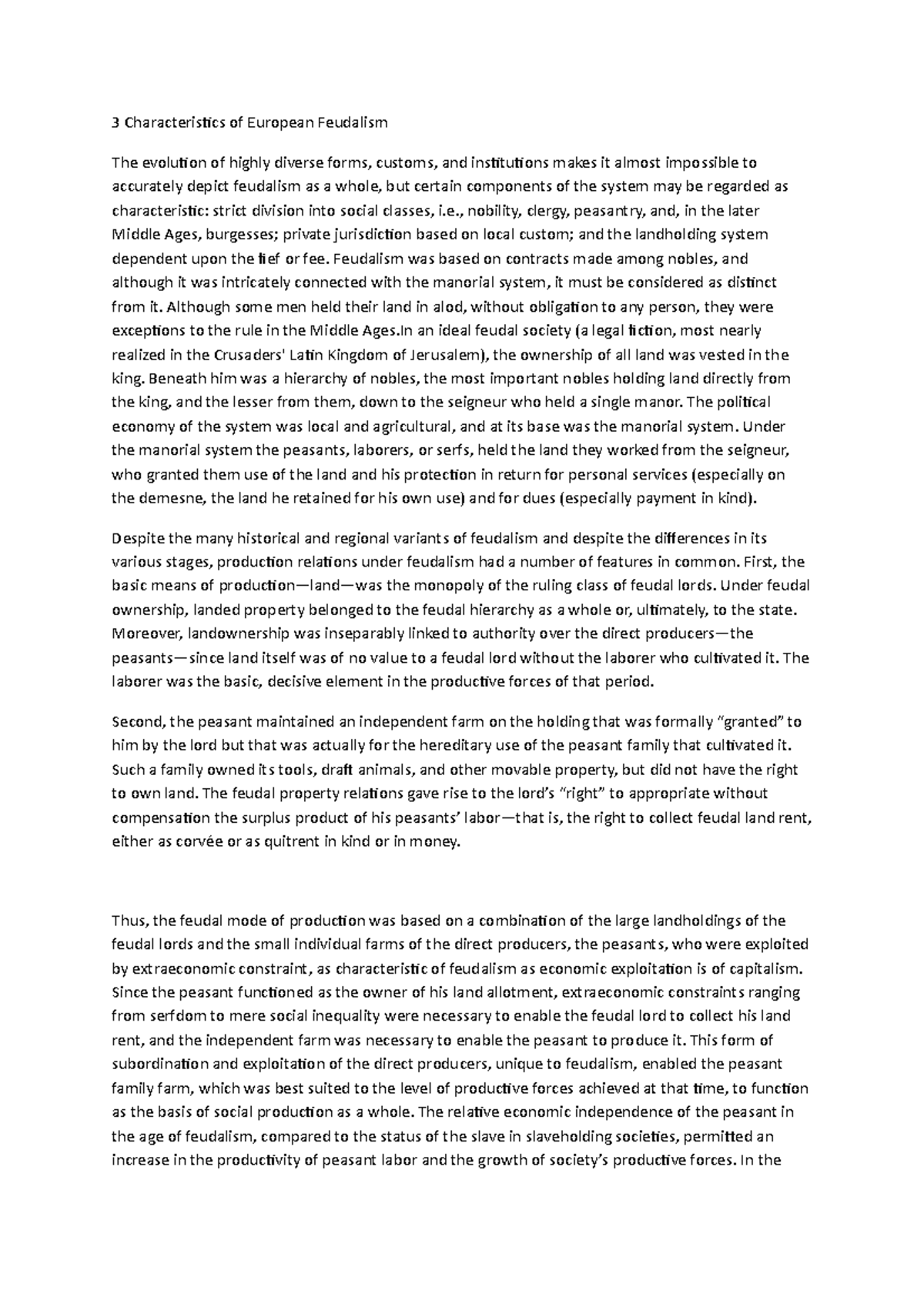 Development broad - Model solve - 3 Characteristics of European ...
