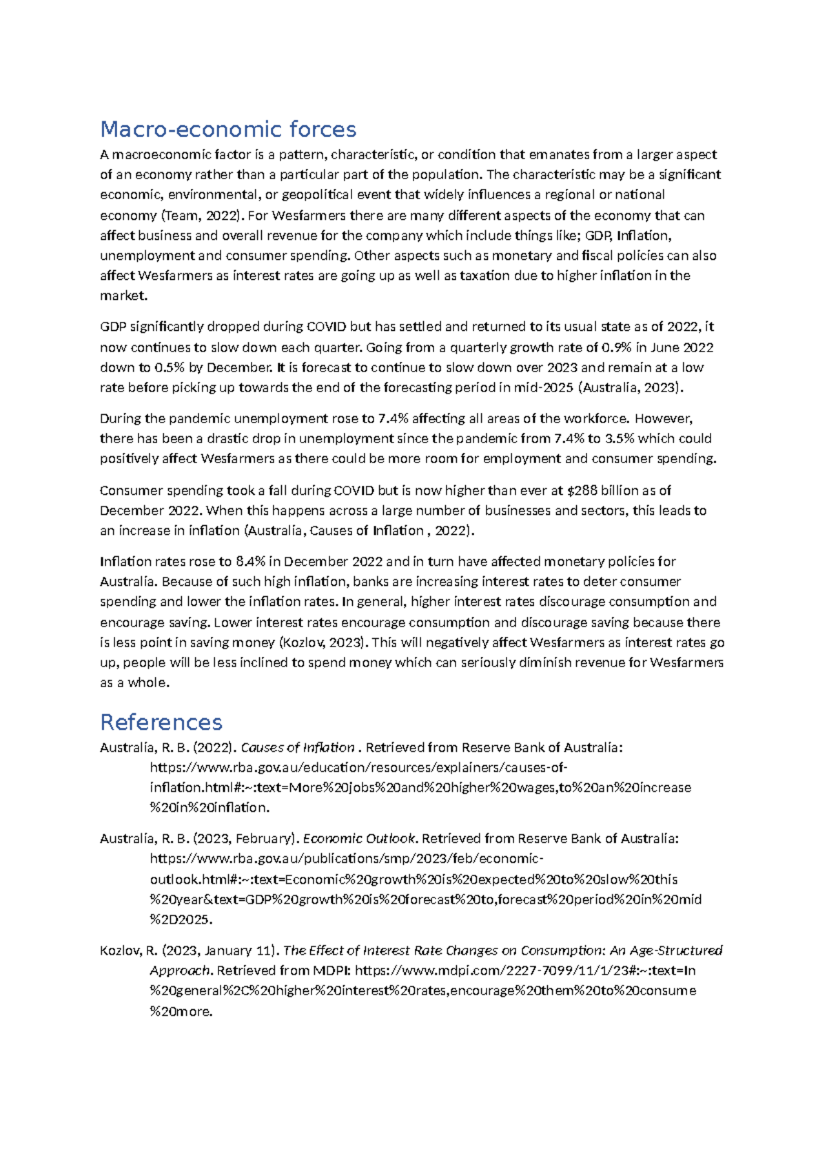 Macro economic forces - Macro-economic forces A macroeconomic factor is ...