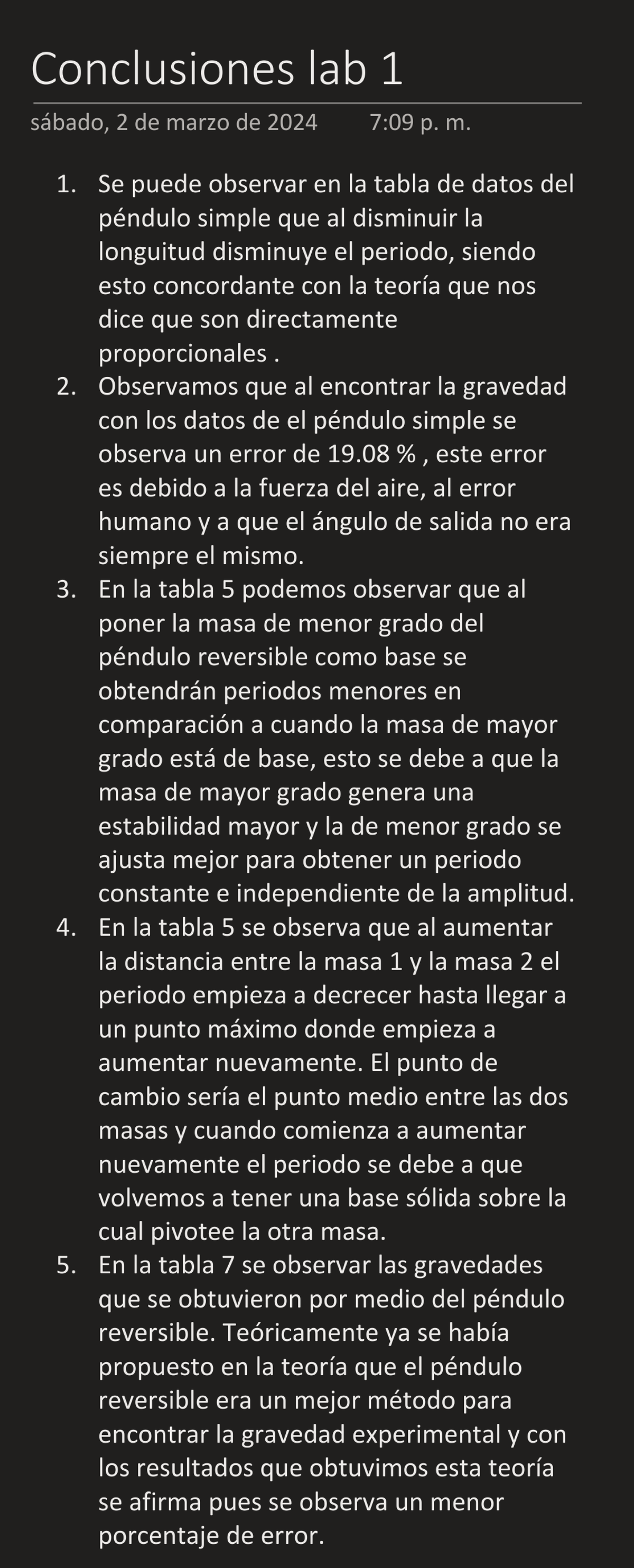 Conclusiones lab 1 - Fisica Iii - Studocu