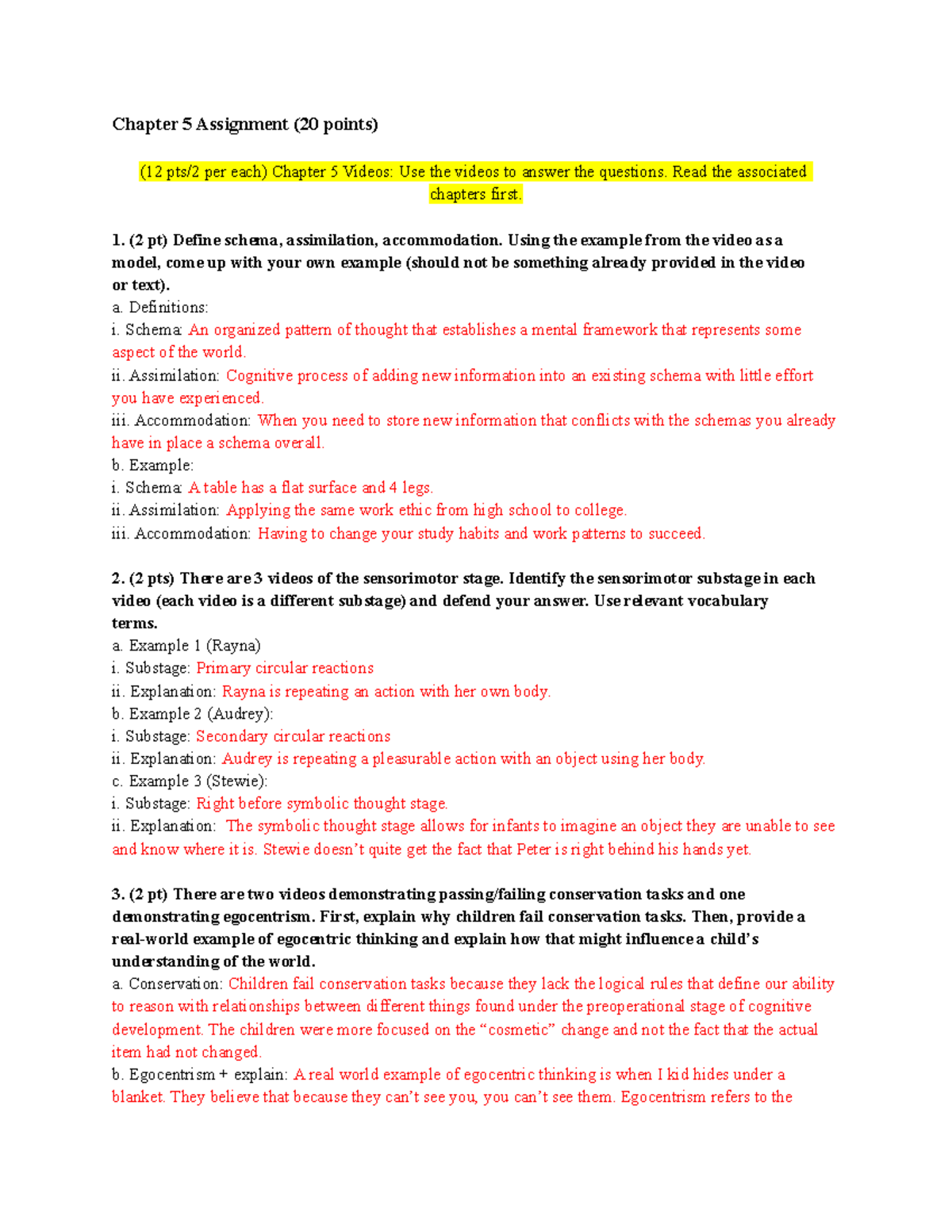 Chapter 5 Assignment - Alivia Patterson - Chapter 5 Assignment (20 points) (12 pts/2 per each ...