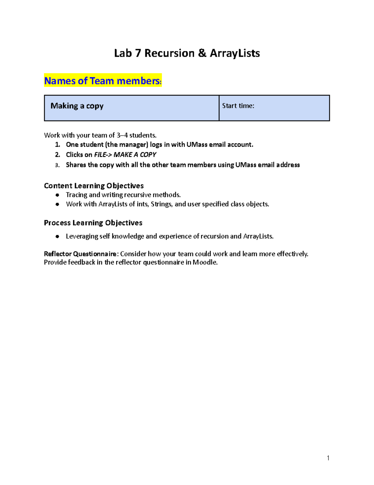 Lab 7 Recursion And Array Lists Lab 7 Recursion And Arraylists Names Of