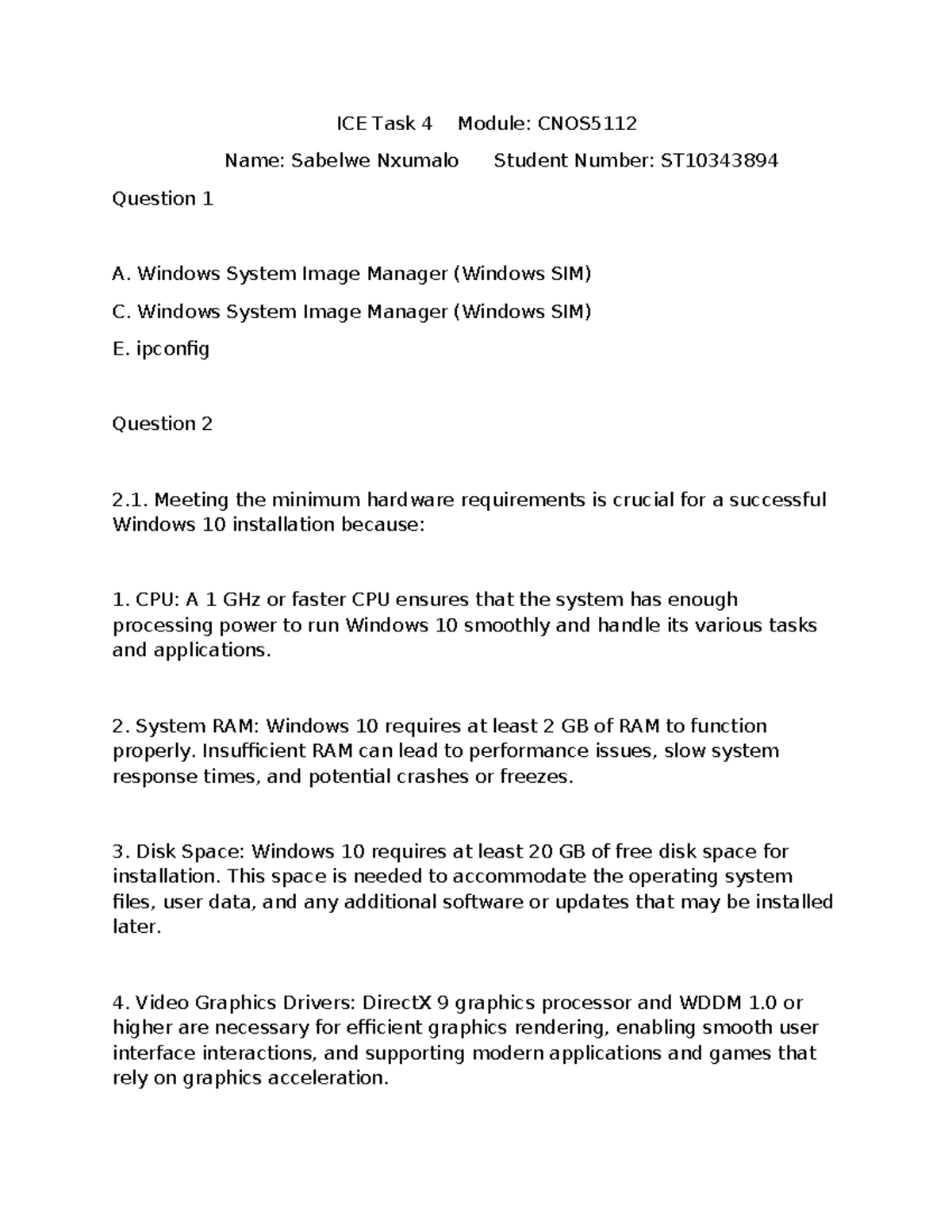 ICE Task 4 Module CNOS5112 - ICE Task 4 Module: CNOS Name: Sabelwe ...