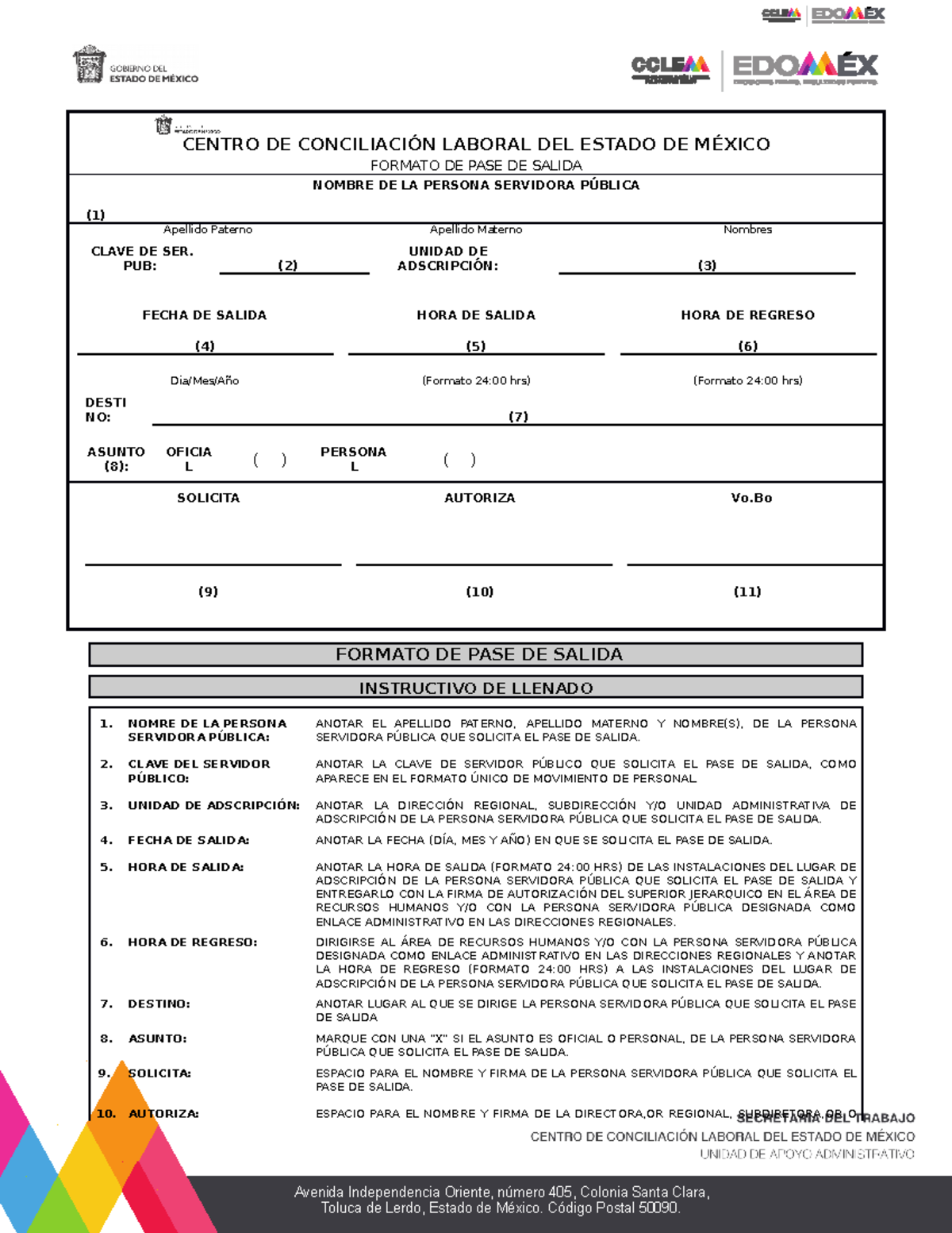 3. Formato PASE DE Salida 2023 - CENTRO DE CONCILIACIÓN LABORAL DEL ...