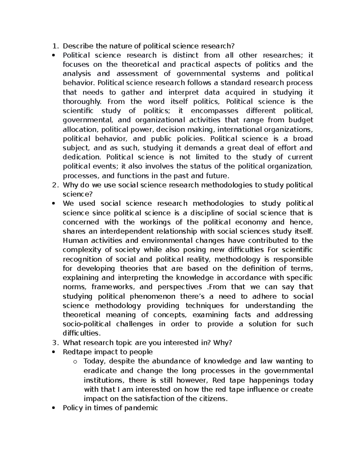 Assignment 1 IN POLITICAL ANALYSIS - Political Law - Studocu