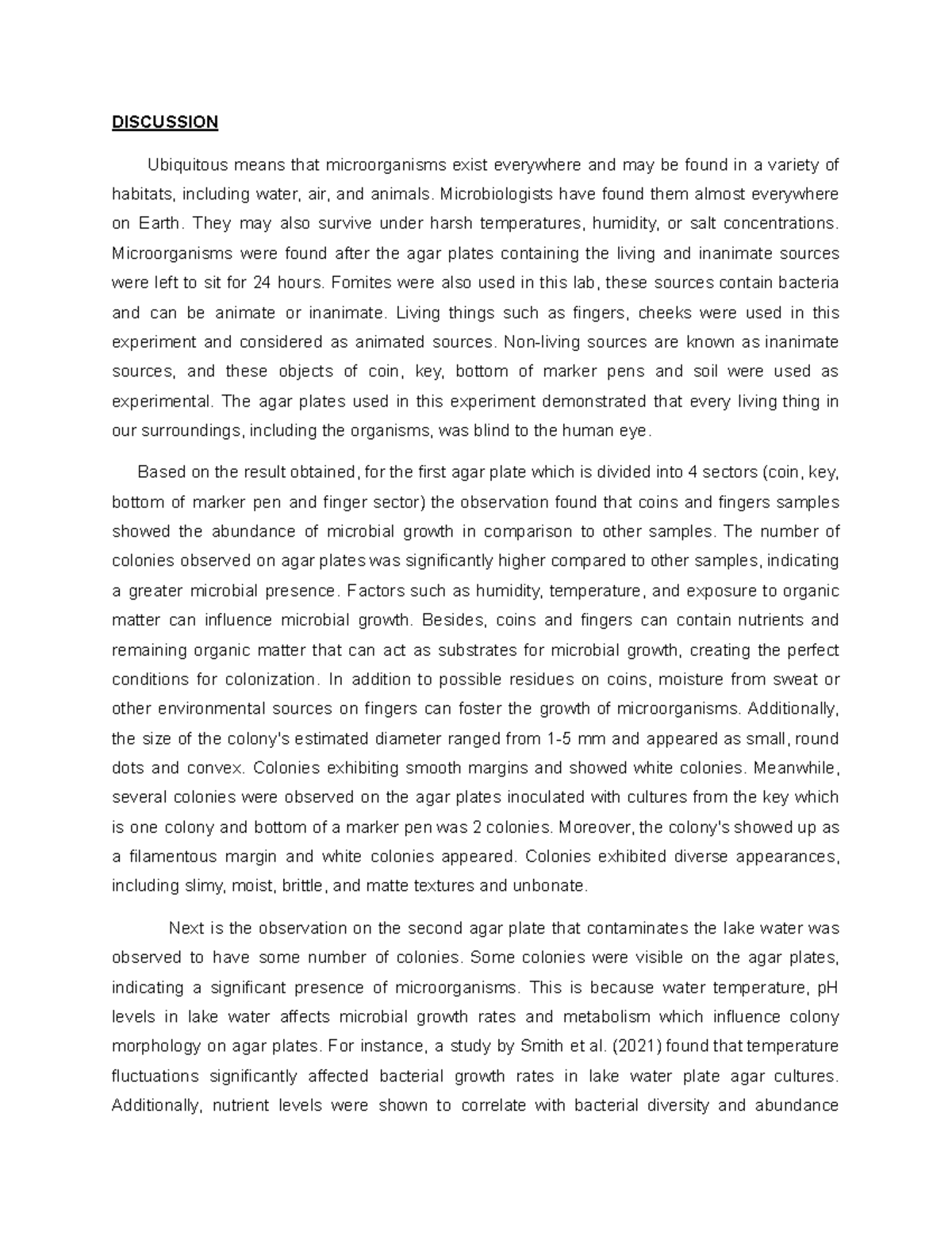 Discussion MIC461 LAB Report Experiment 3 - DISCUSSION Ubiquitous means ...