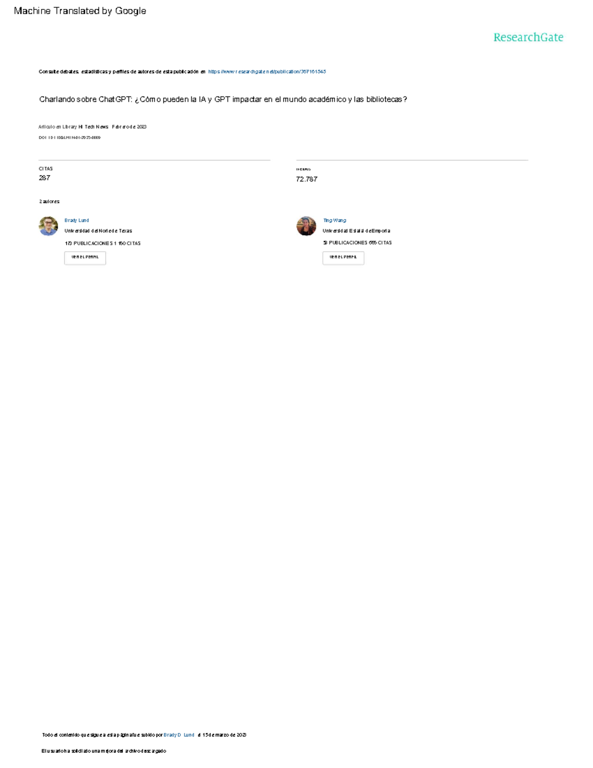 Chatting About Chat GPT - DOI: 10/LHTN 287 72. Charlando sobre ChatGPT ...