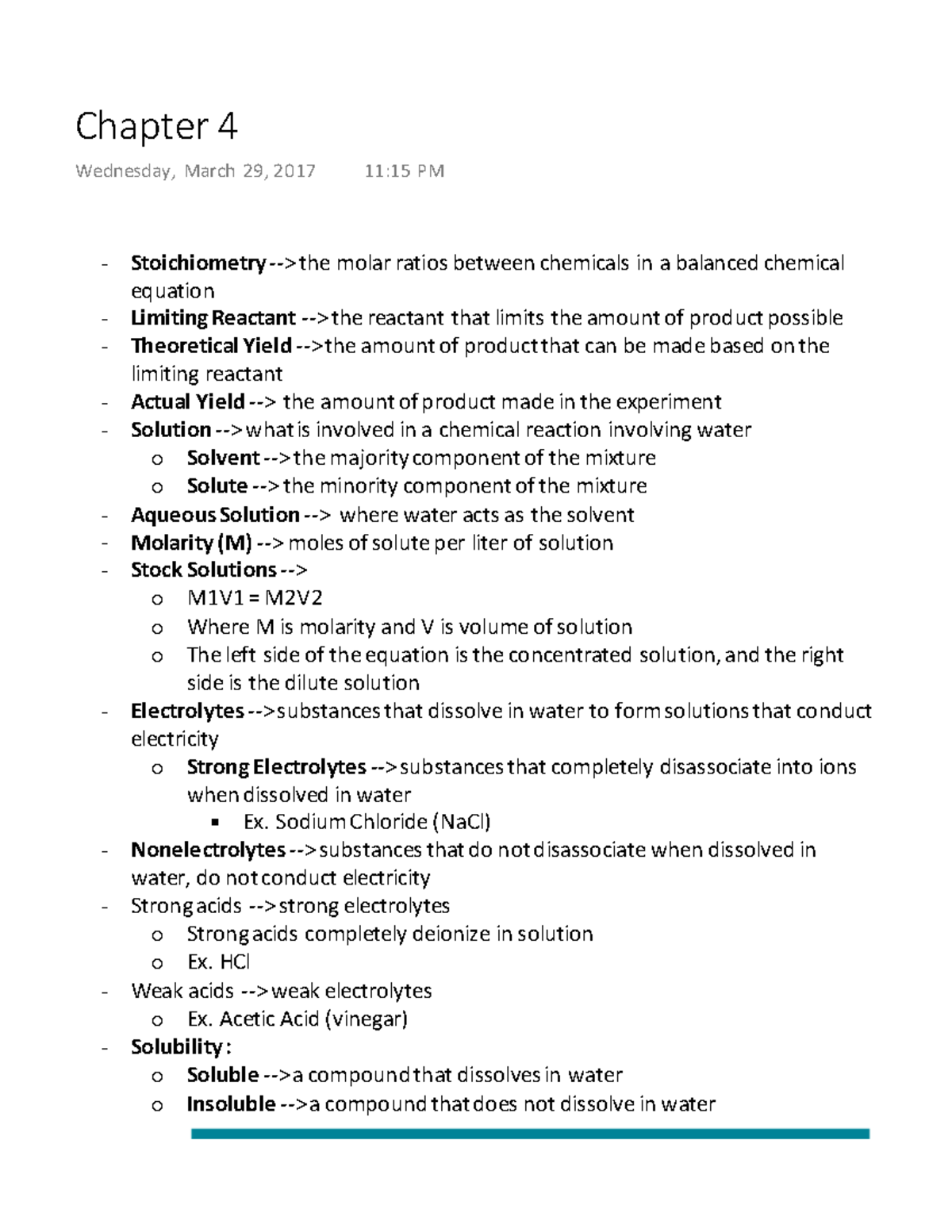 Chapter 4 - Lecture notes 4 - Chapter 4 Wednesday, March 29, 2017 11:15 ...