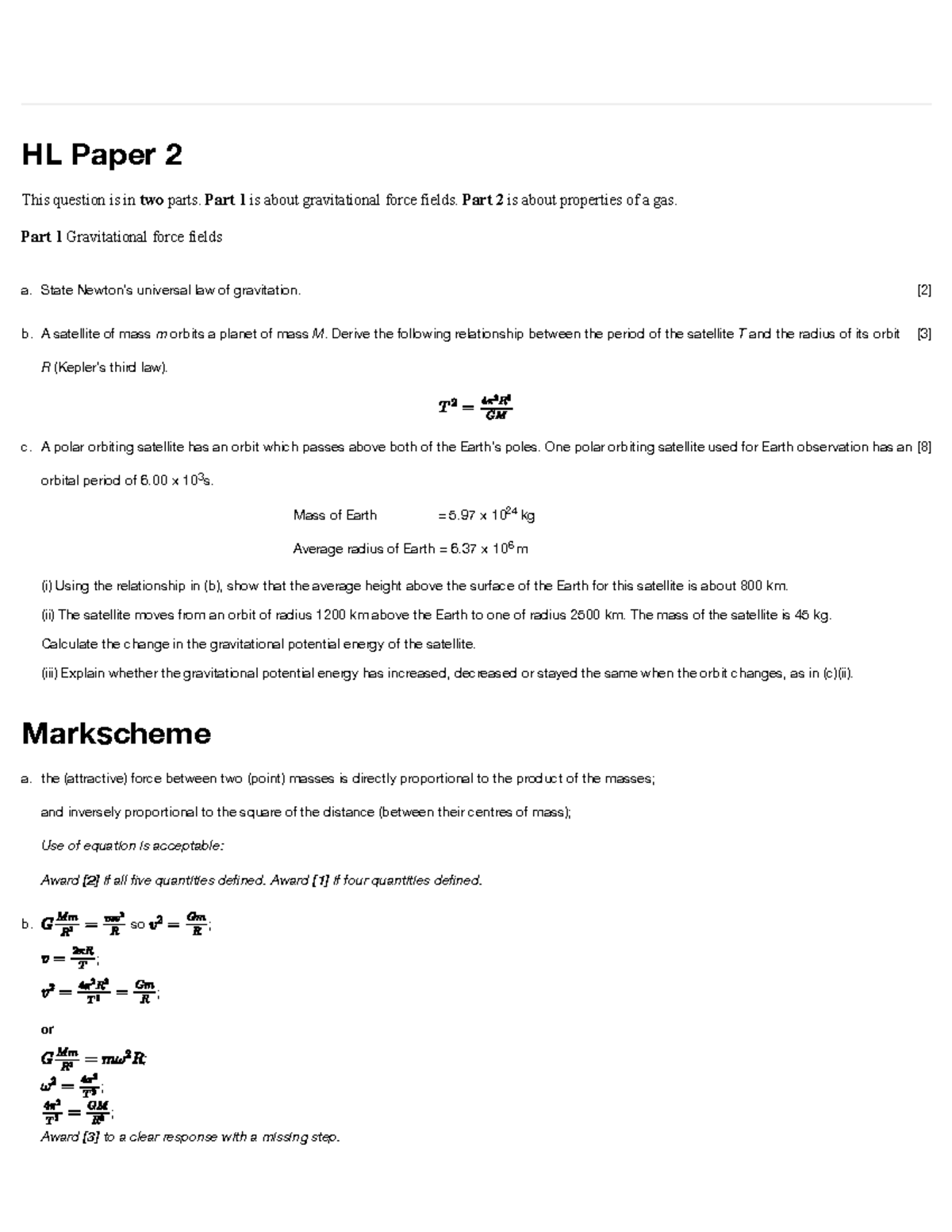 Markscheme-HL-paper 2 - HL Paper 2 Markscheme This question is in two ...