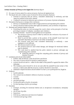 Law Reform Clinic - Example Portfolios - Workbook: Plan, Progress ...