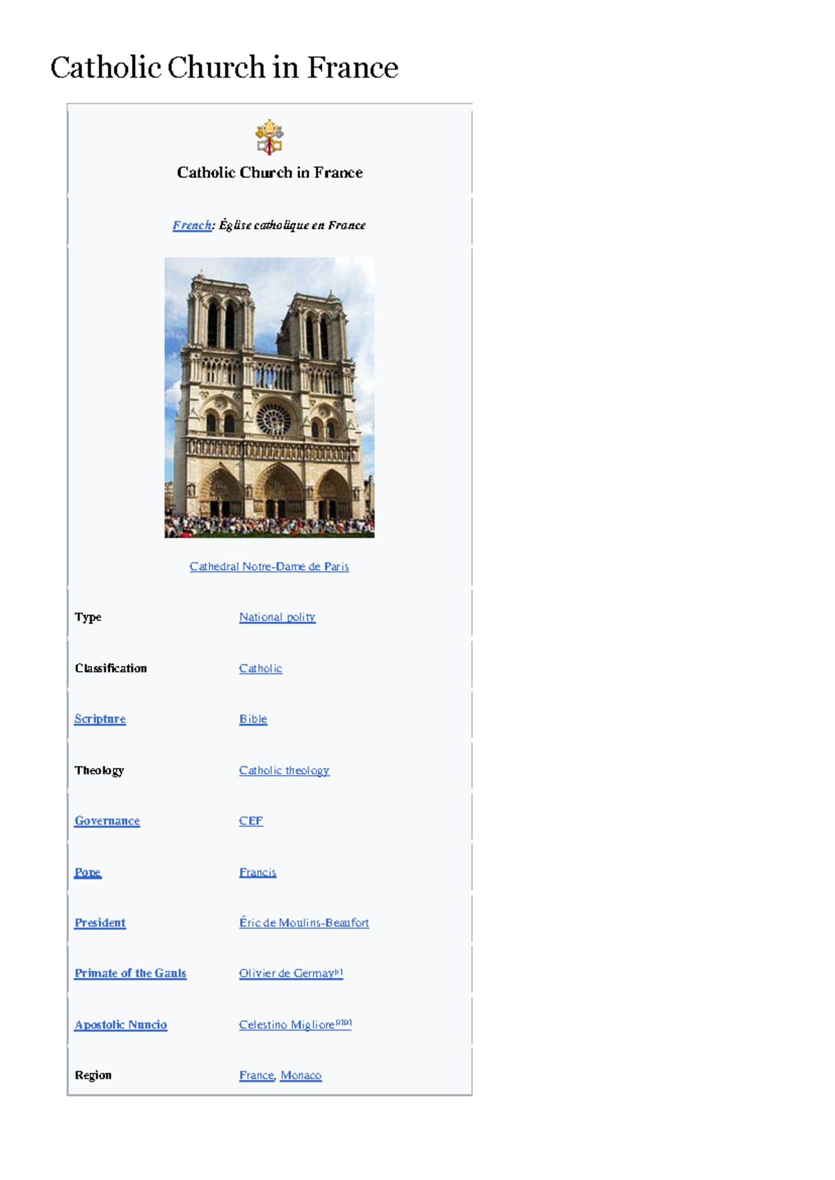 Catholic Church in France - Catholic Church in France Catholic Church ...