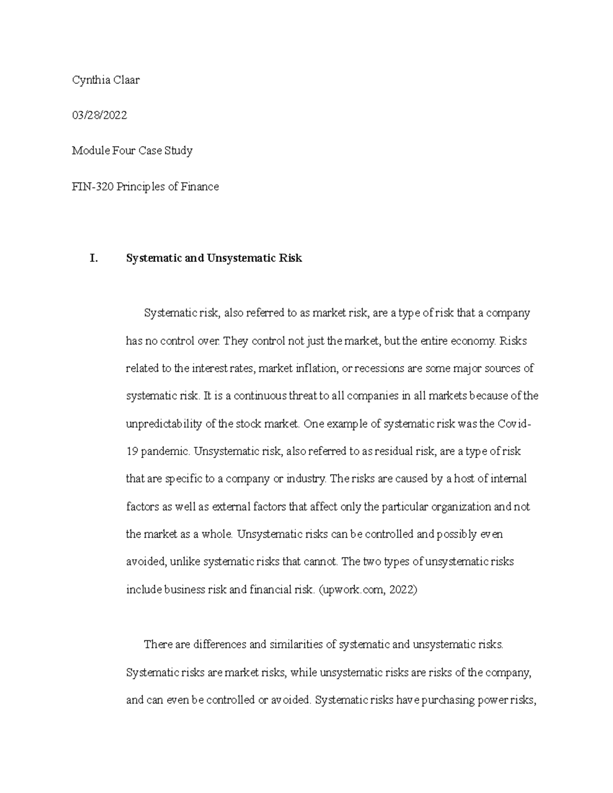 Module 4 Case Study - homework for class 2022 - Cynthia Claar 03/28 ...