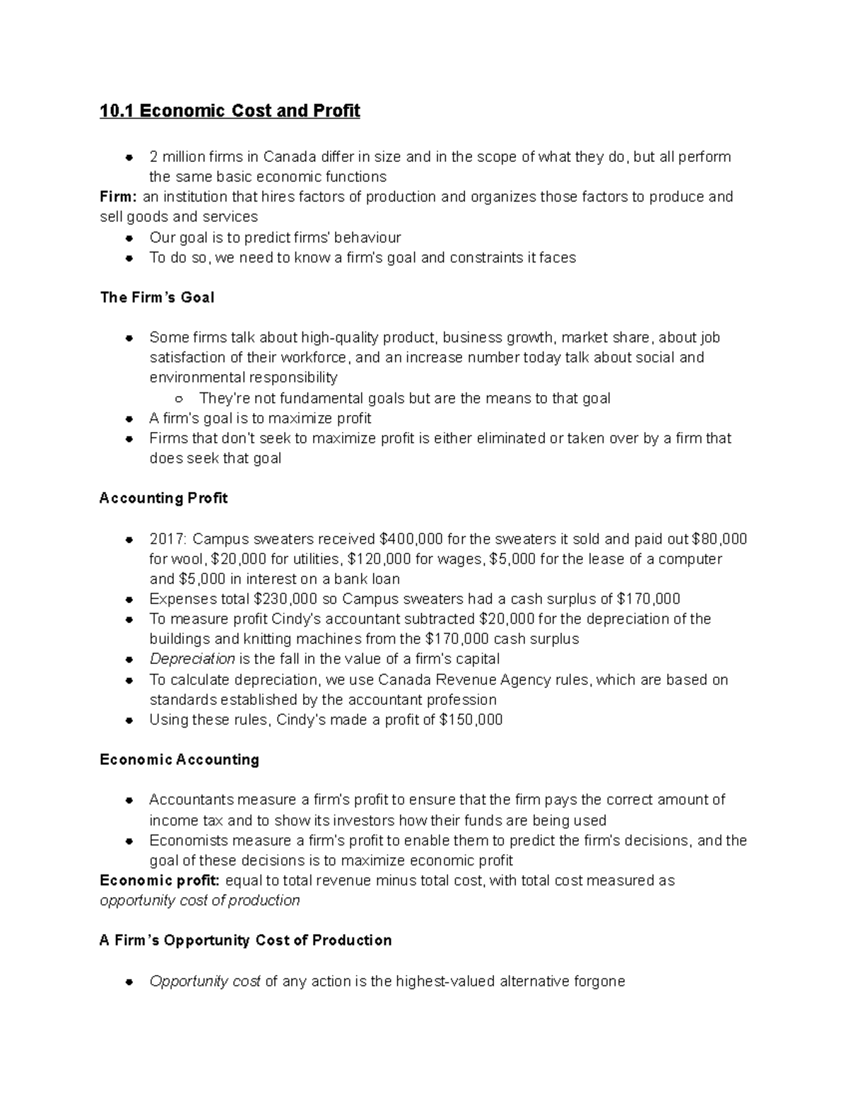 Chapter 10 Output And Costs 10 Economic Cost And Profit 2 Million