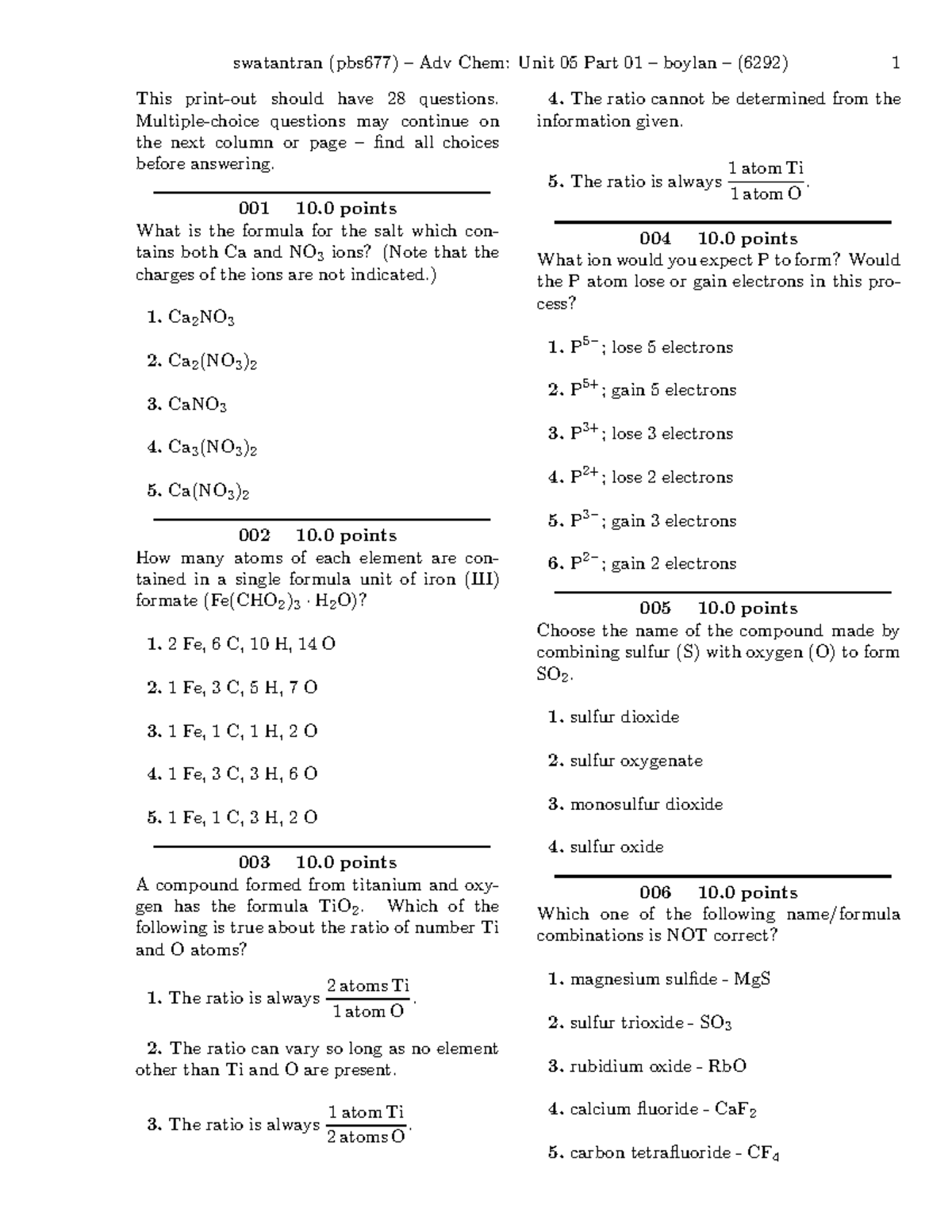Adv Chem Unit 05 Part 01-problems-2 - This print-out should have 28 ...