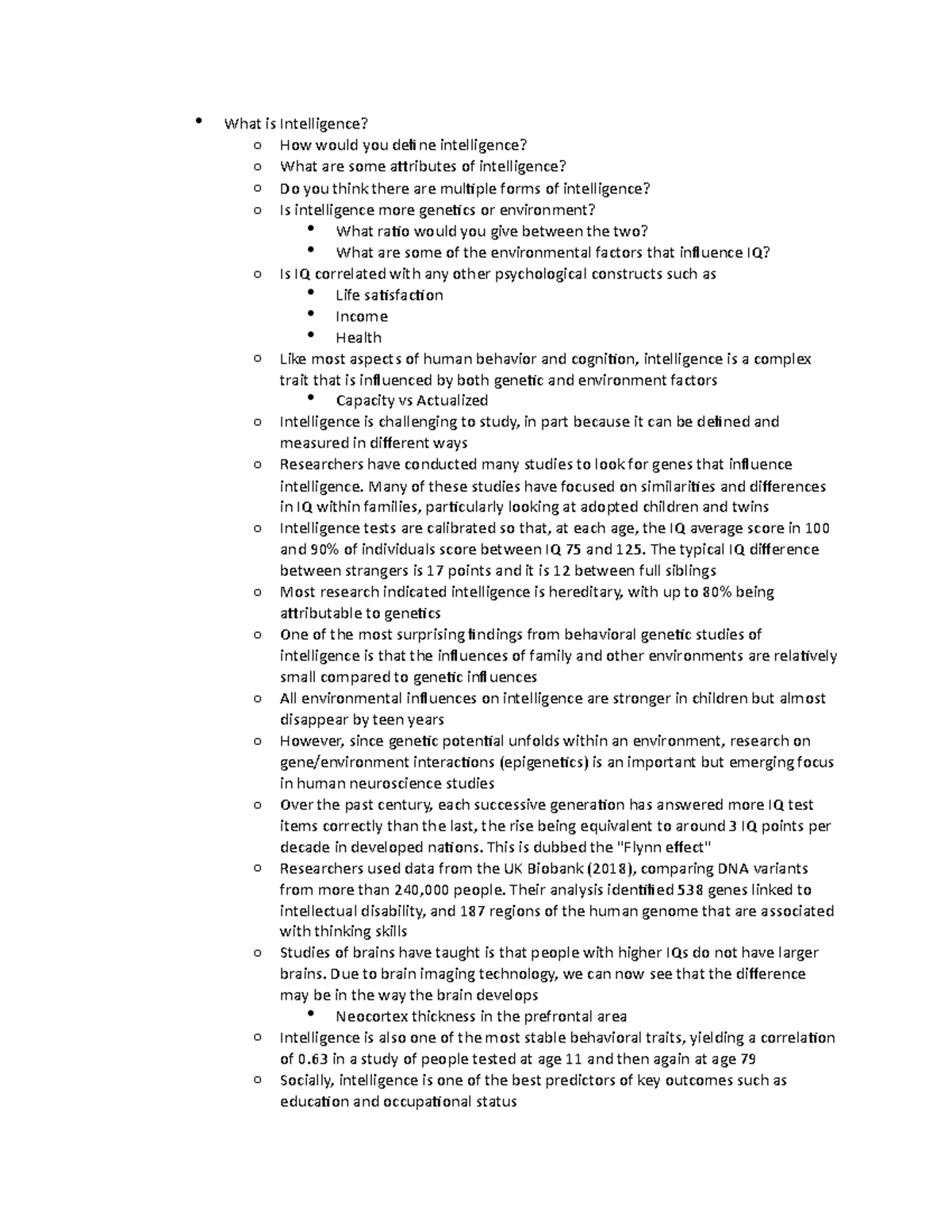 Chapter 9 - Intelligence and Its Measurement - What is Intelligence? o ...