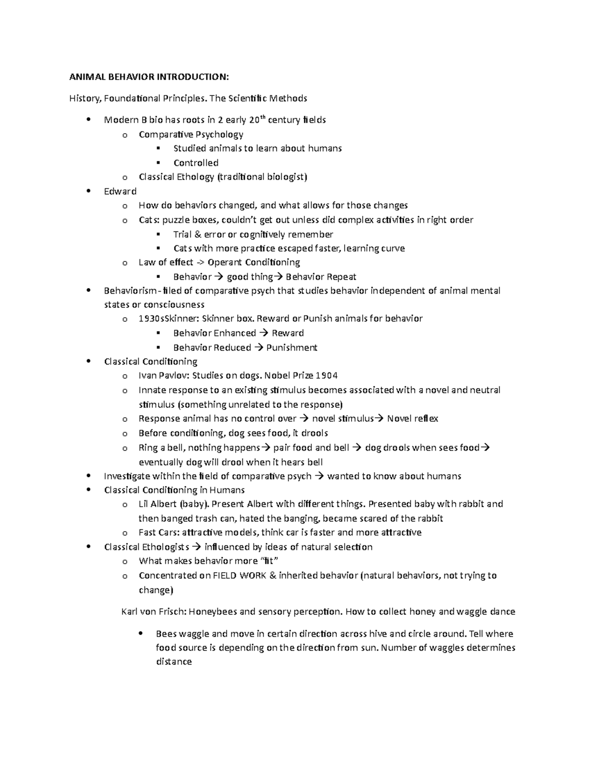Animal Behaivor Introduction - ANIMAL BEHAVIOR INTRODUCTION: History ...