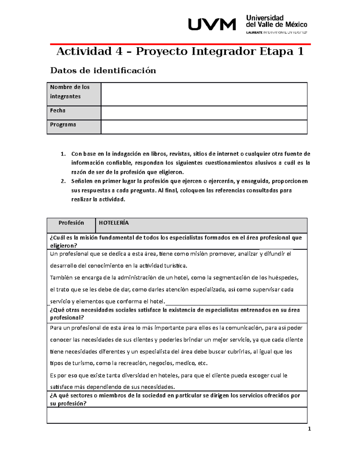 Actividad #4 Proyecto integrador etapa 1 etica profesional - Actividad 4 – Proyecto Integrador ...