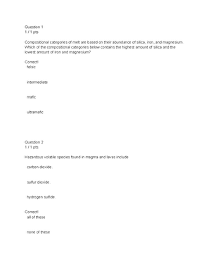 Chapter 16 Quiz - No description - Question 1 1 / 1 pts Solar storms ...