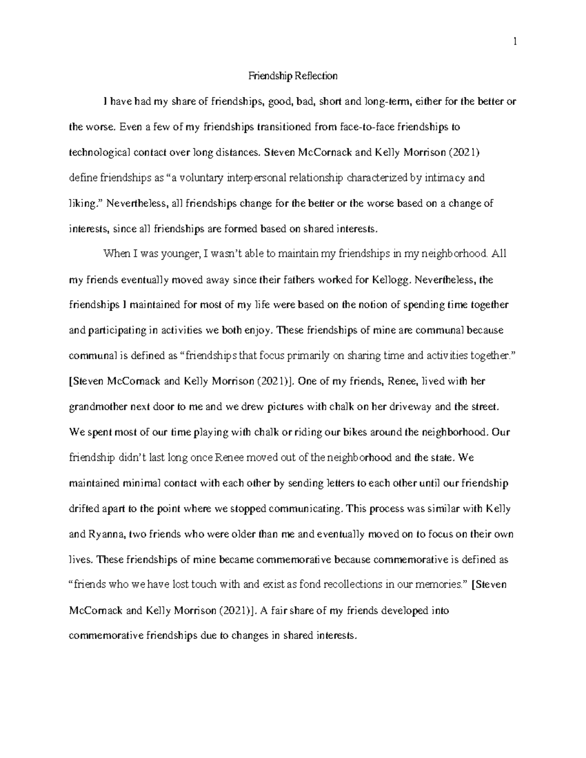 Friendship Reflection - Even a few of my friendships transitioned from ...