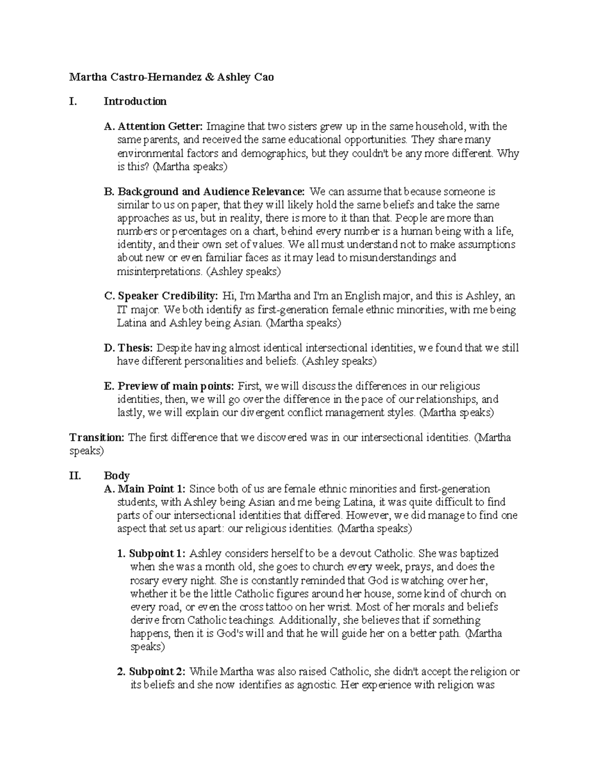 Martha Ashley EPR Outline - Martha Castro-Hernandez & Ashley Cao I ...