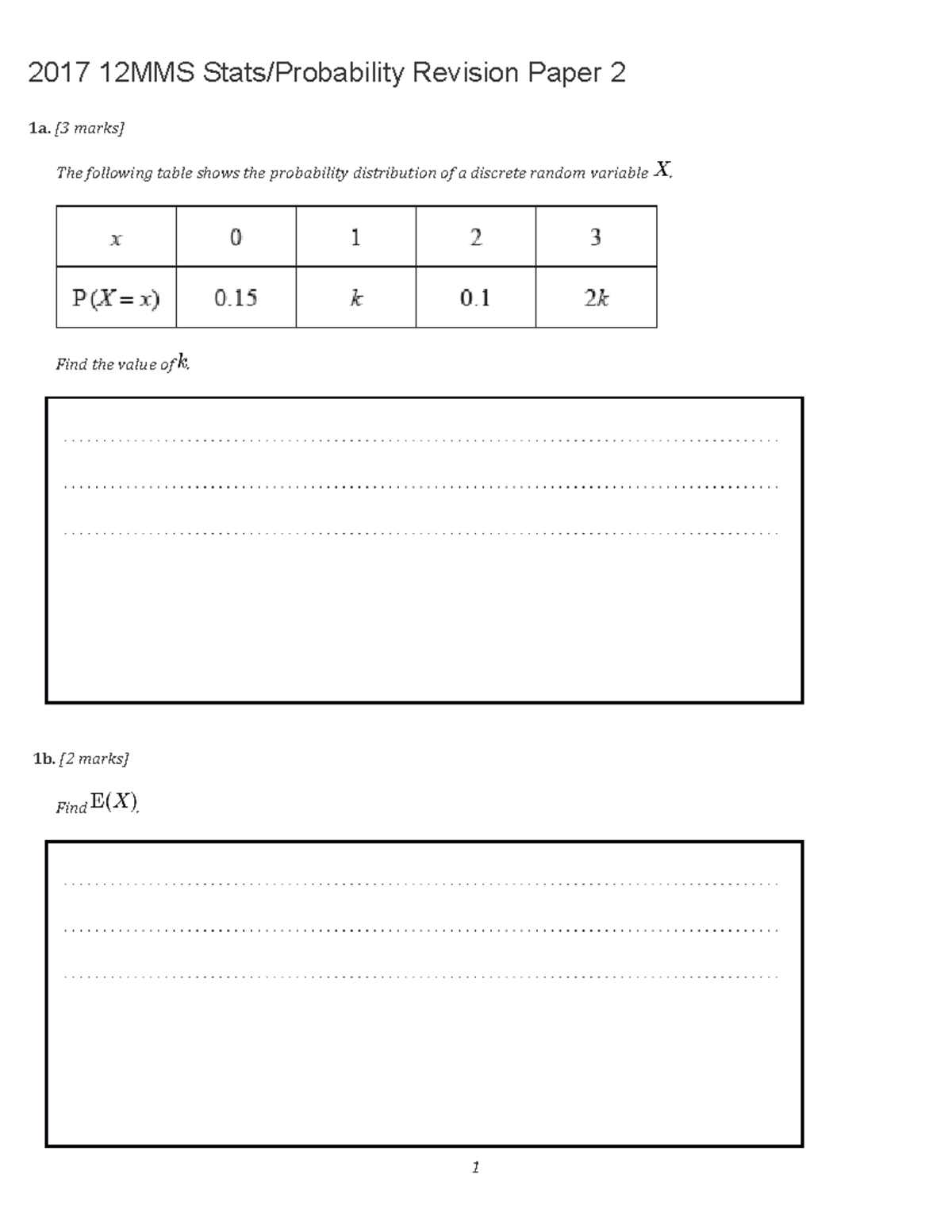 2017 12MMS Probability Revision Paper 2 - 2017 12MMS Stats/Probability ...