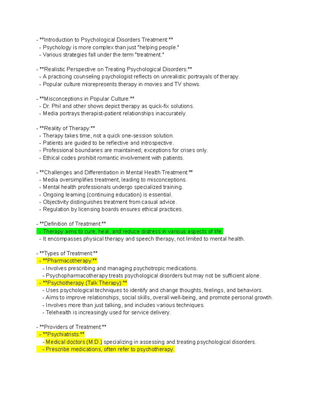 Ch 15 - lecture notes from textbook - Introduction to Psychological ...