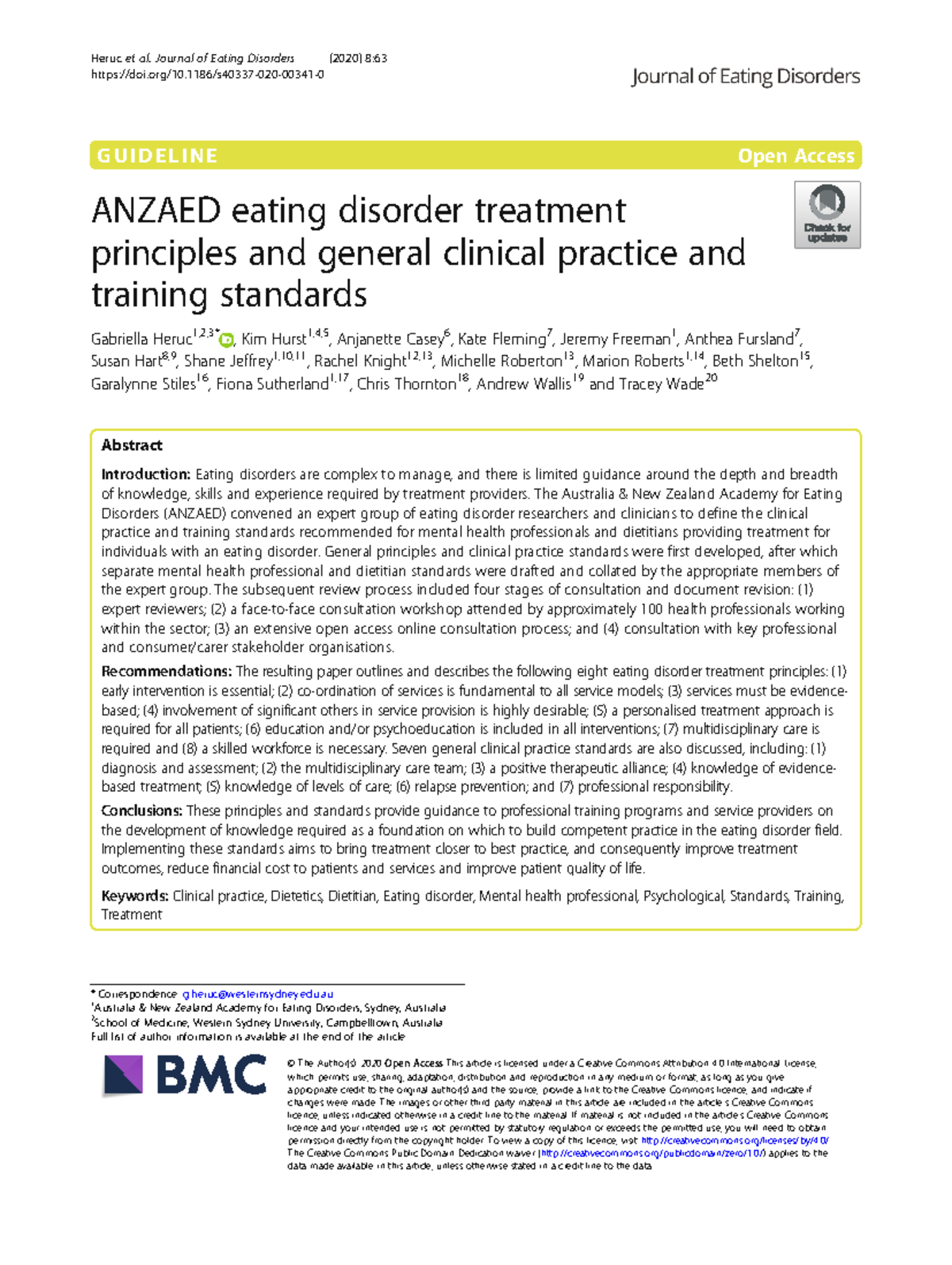 Anzaed eating disorder treatment principles and general clinical ...