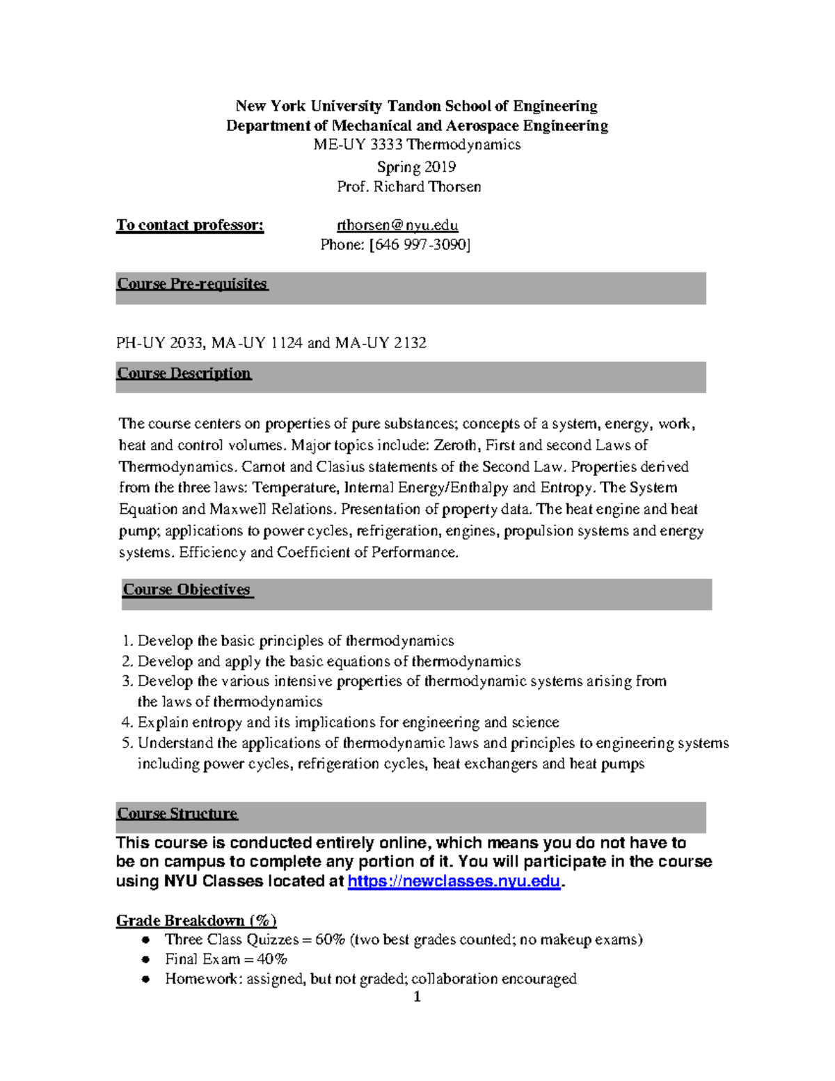 Syllabus-Thermodynamics-Spring 2019 - New York University Tandon School ...