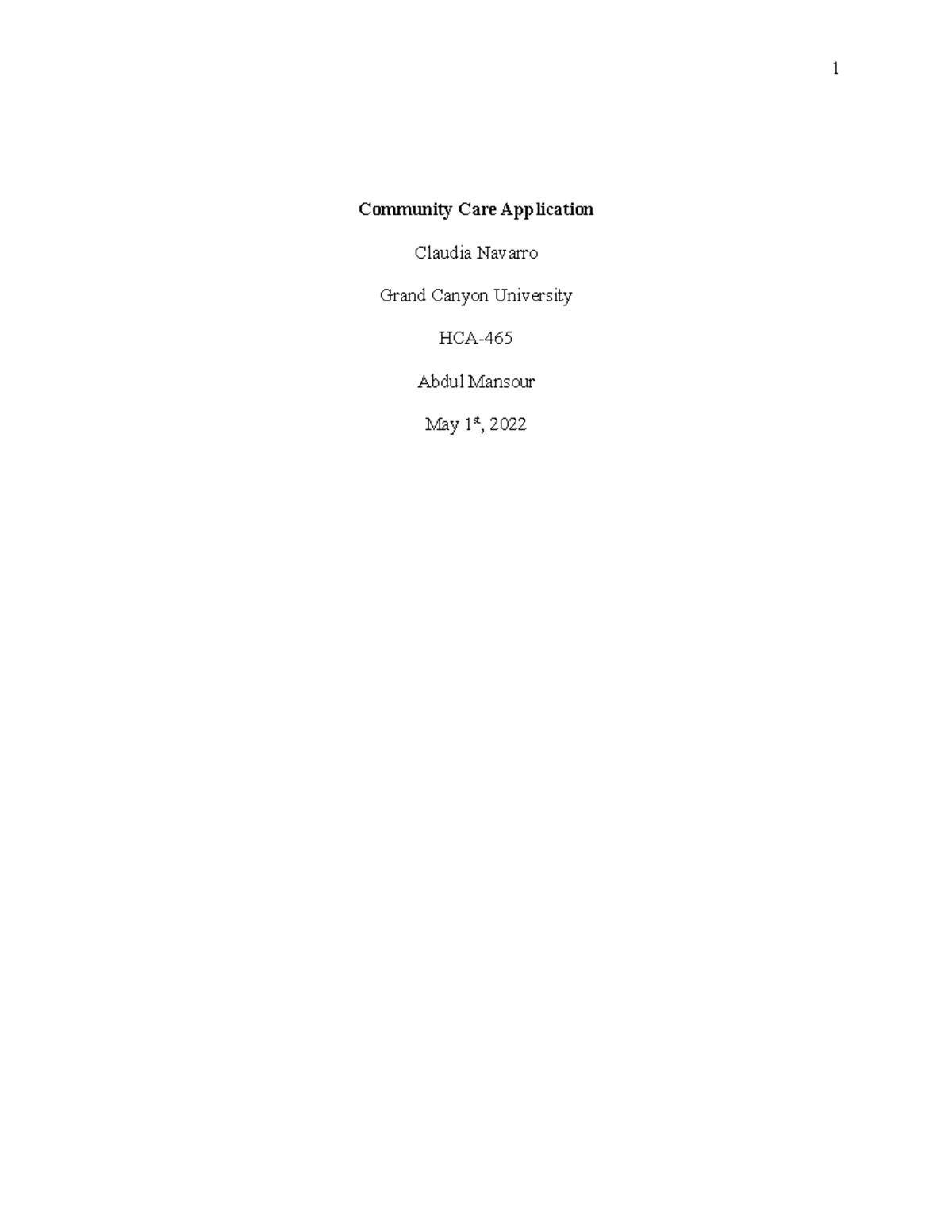 Community Care Application - Community Care Application Claudia Navarro ...