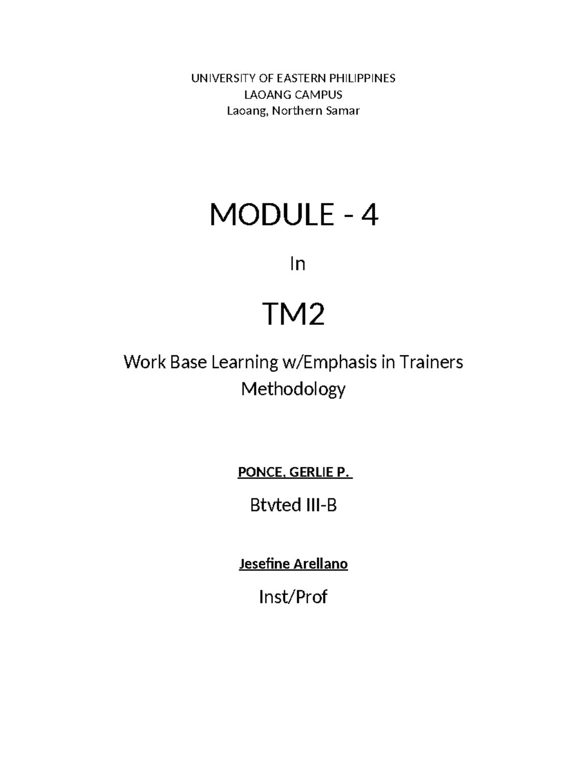 Module - 4 In TM2 - Love - UNIVERSITY OF EASTERN PHILIPPINES LAOANG ...