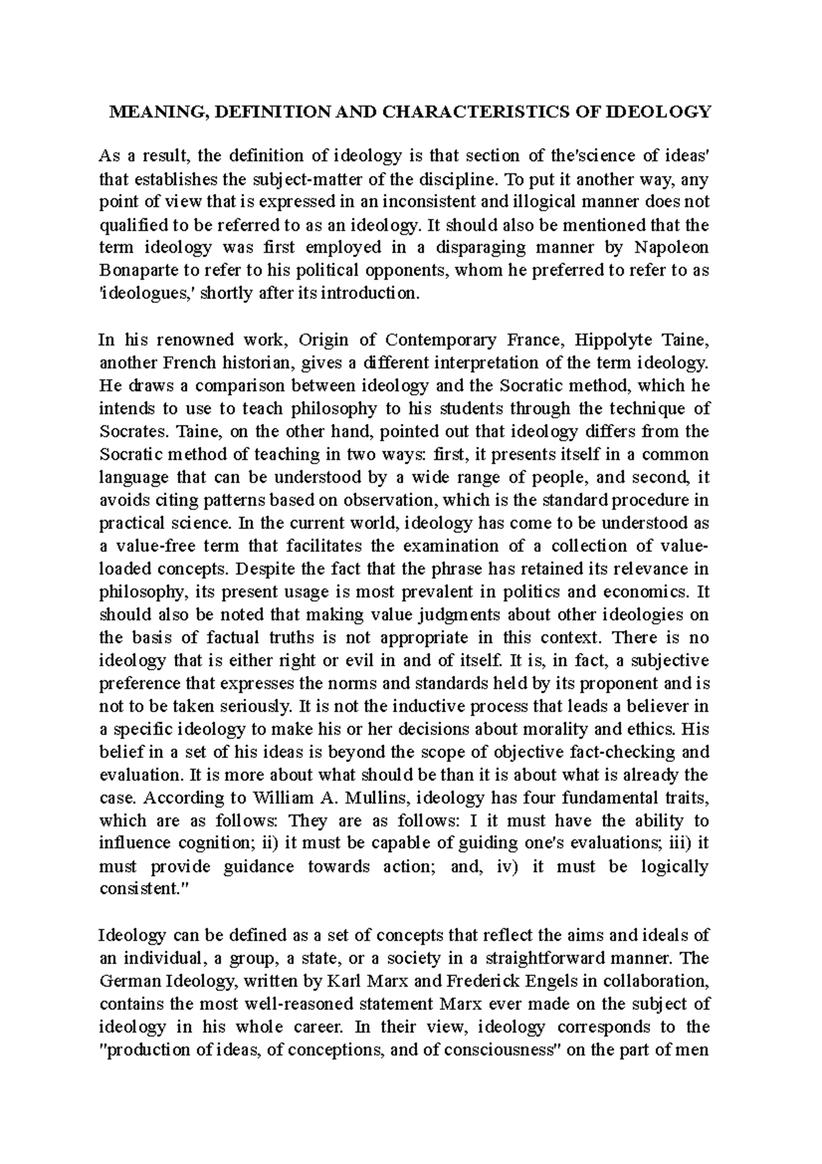 Meaning, Definition AND Characteristics OF Ideology - MEANING ...