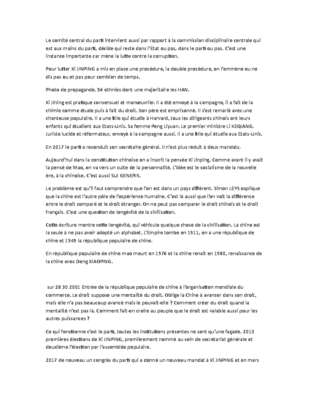 9 - Partie du cours - Warning: TT: undefined function: 32 Le comité central du part interrient ...