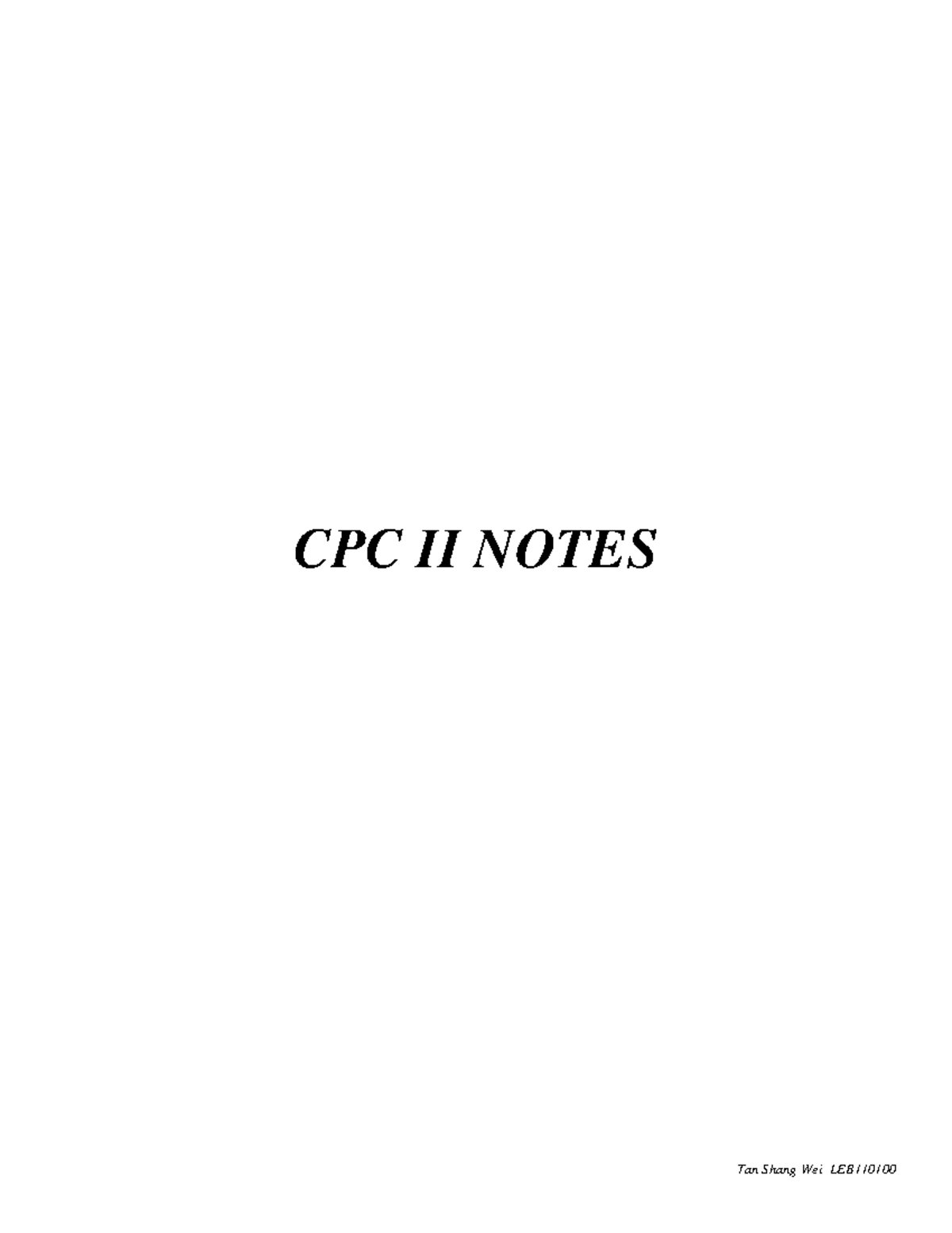 CPC-II-Notes - notes regarding criminal matters - CPC II NOTES Pre ...