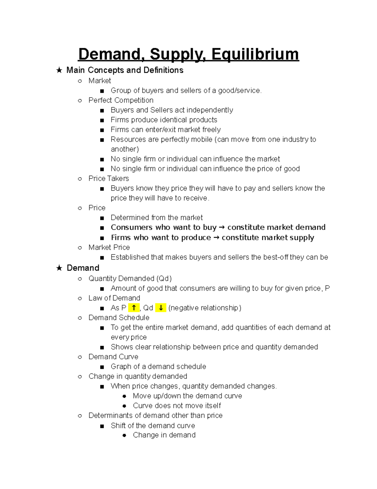 [Textbook Notes] CH - Econ notes - Demand, Supply, Equilibrium ★ Main ...