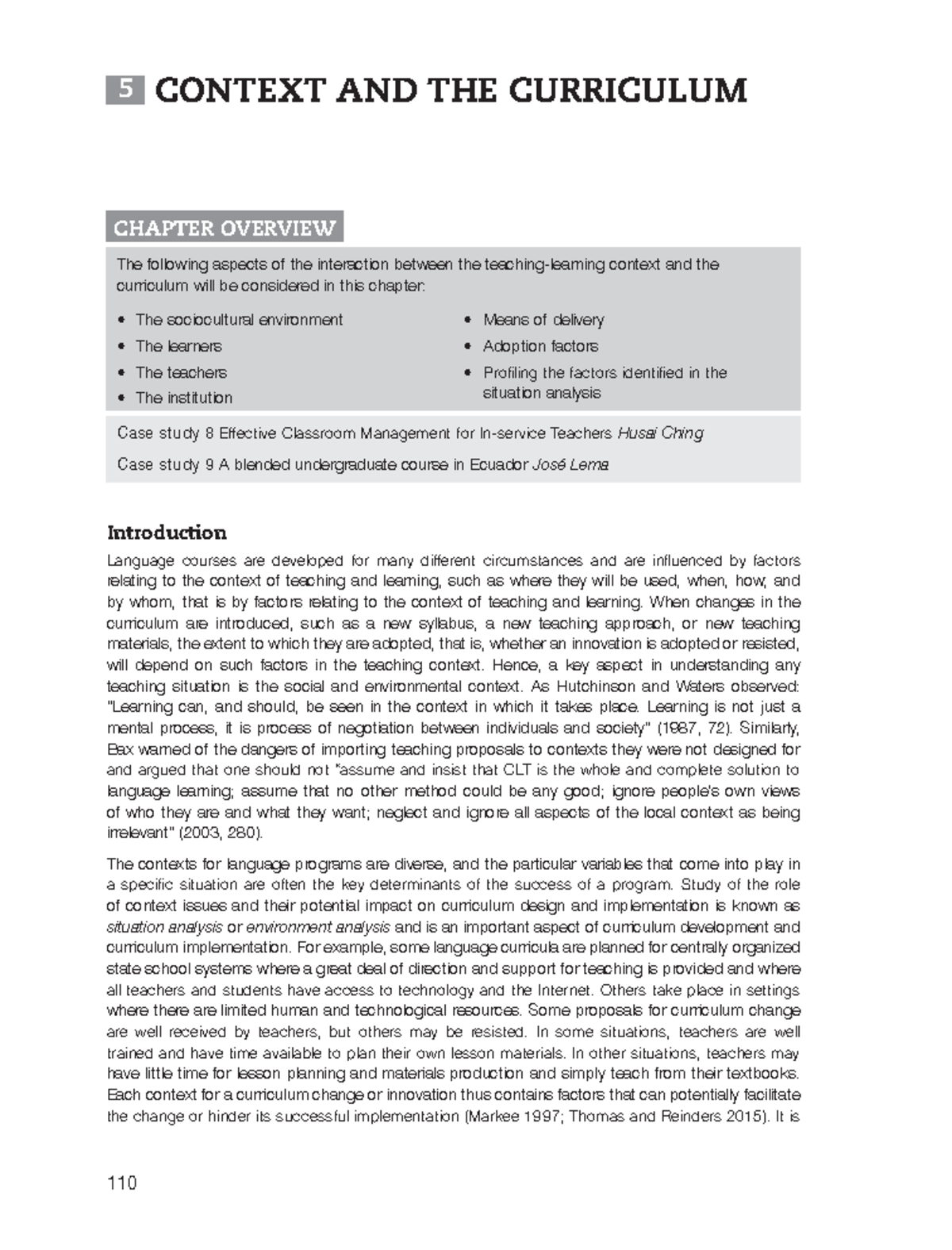 09 - For Curriculum Development: Context and the Curriculum (contextual ...